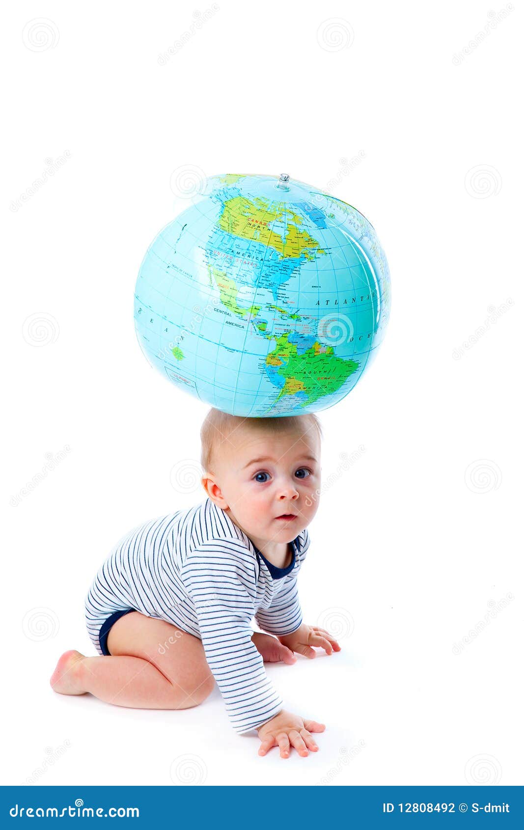Child and globe stock photo. Image of childhood, human - 12808492