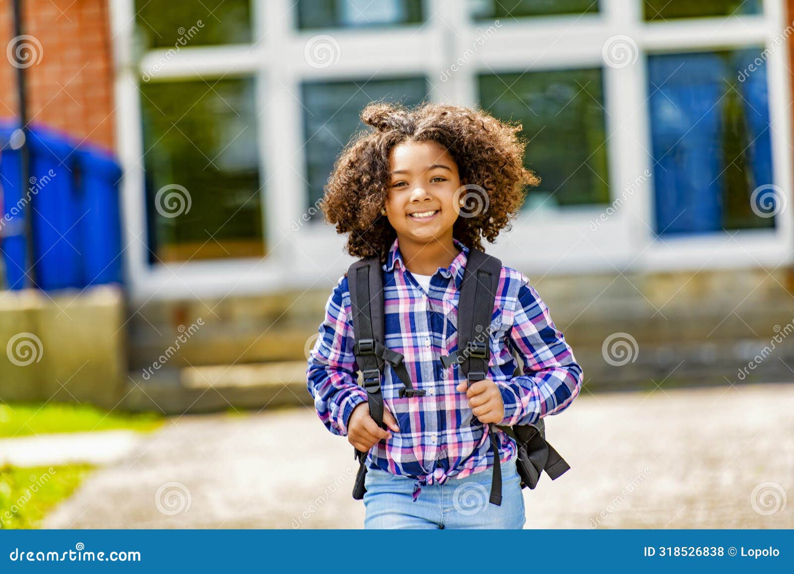 Child Going Back To School with a Backpack Stock Photo - Image of ...