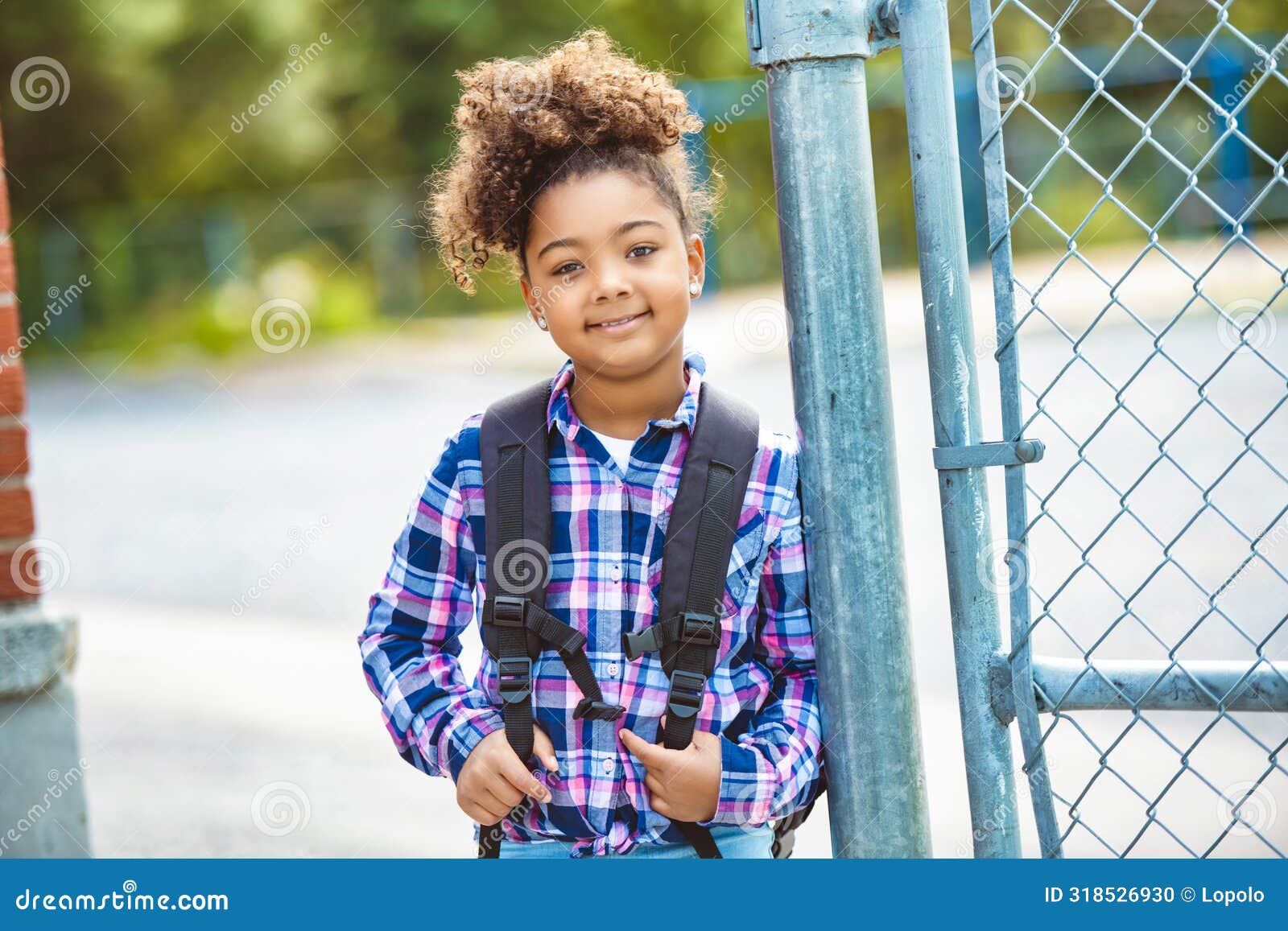 Child Going Back To School with a Backpack Stock Photo - Image of ...