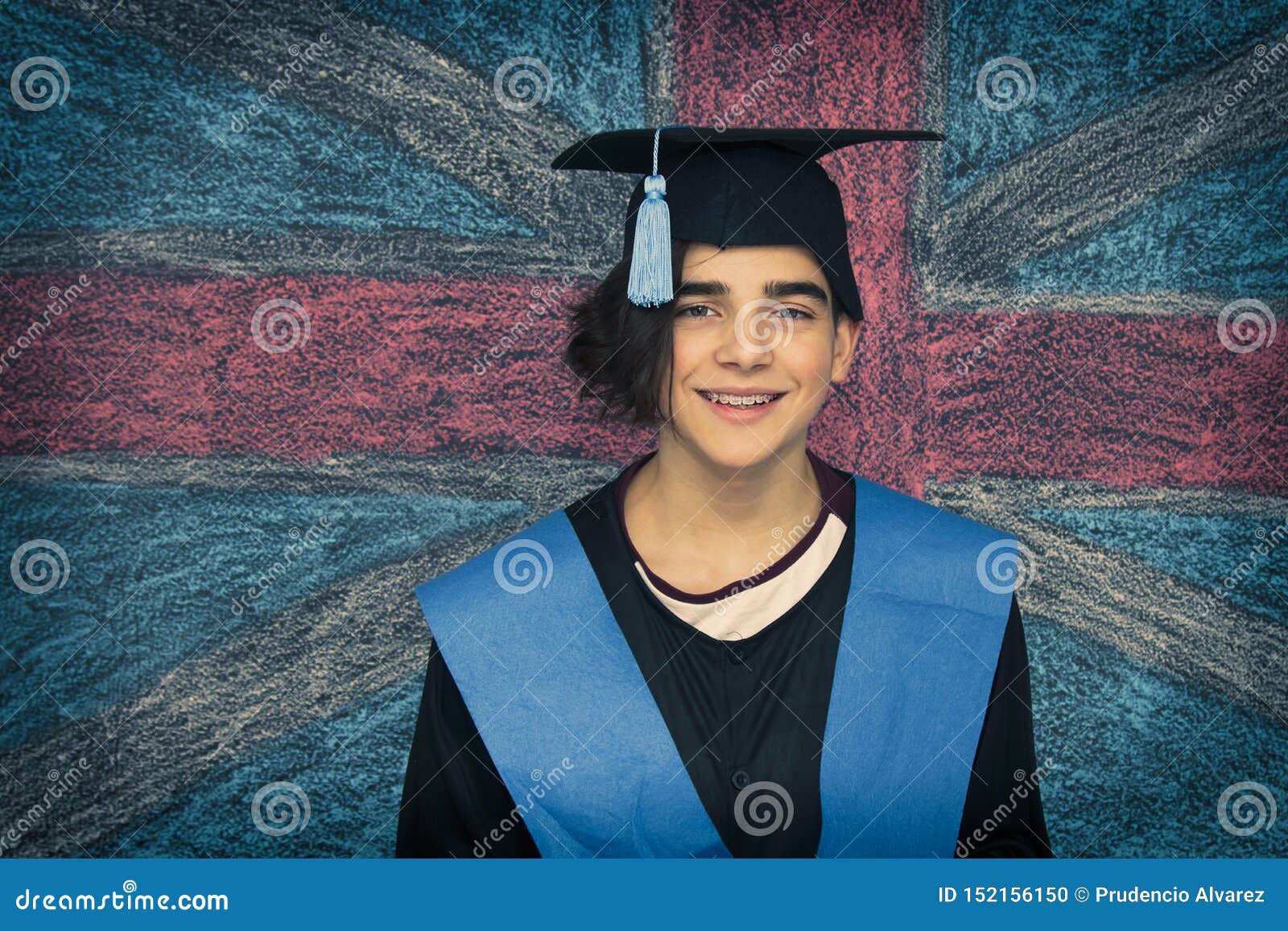 Child in Graduation Uniform Stock Photo - Image of england, culture ...