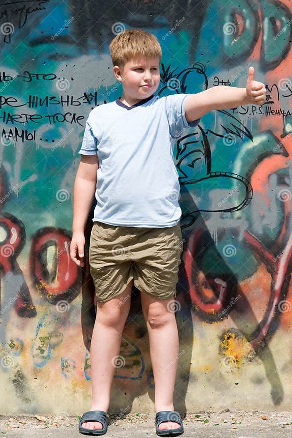 Child with graffiti stock image. Image of bright, colours - 2766455