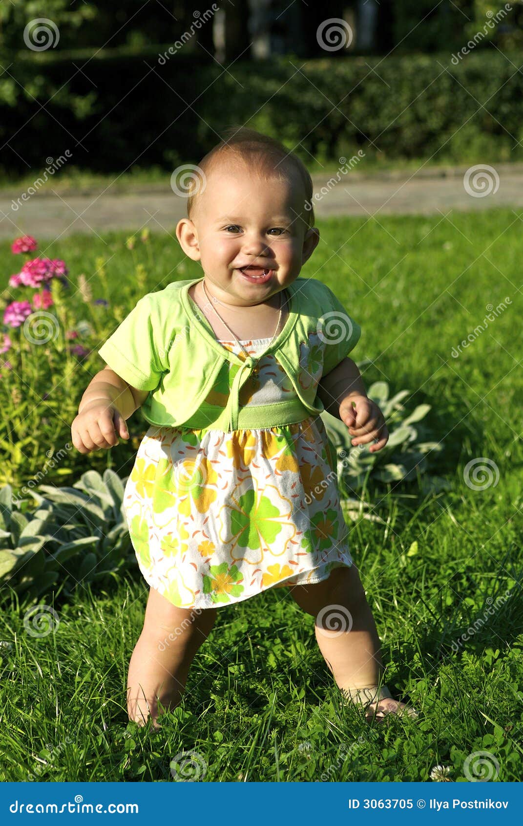 Child on a grass stock image. Image of grass, cheerful - 3063705