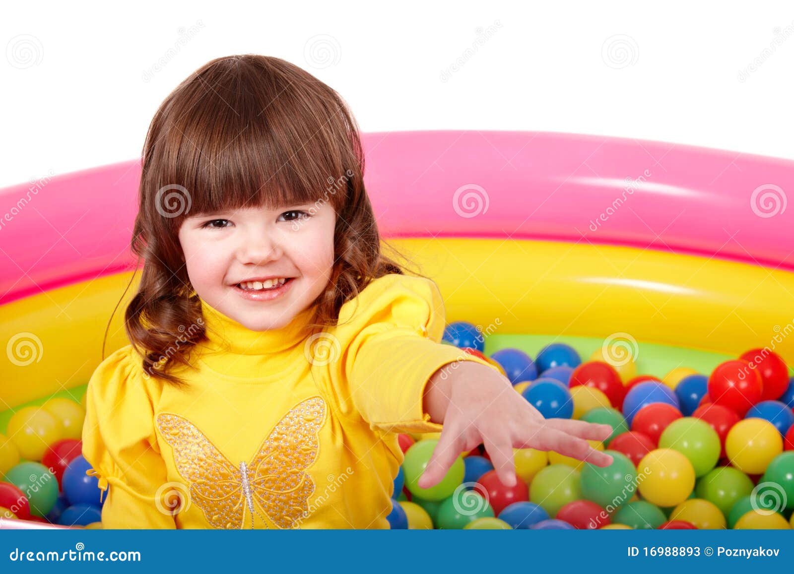 Child in Group of Colourful Ball. Stock Image - Image of circle, person ...