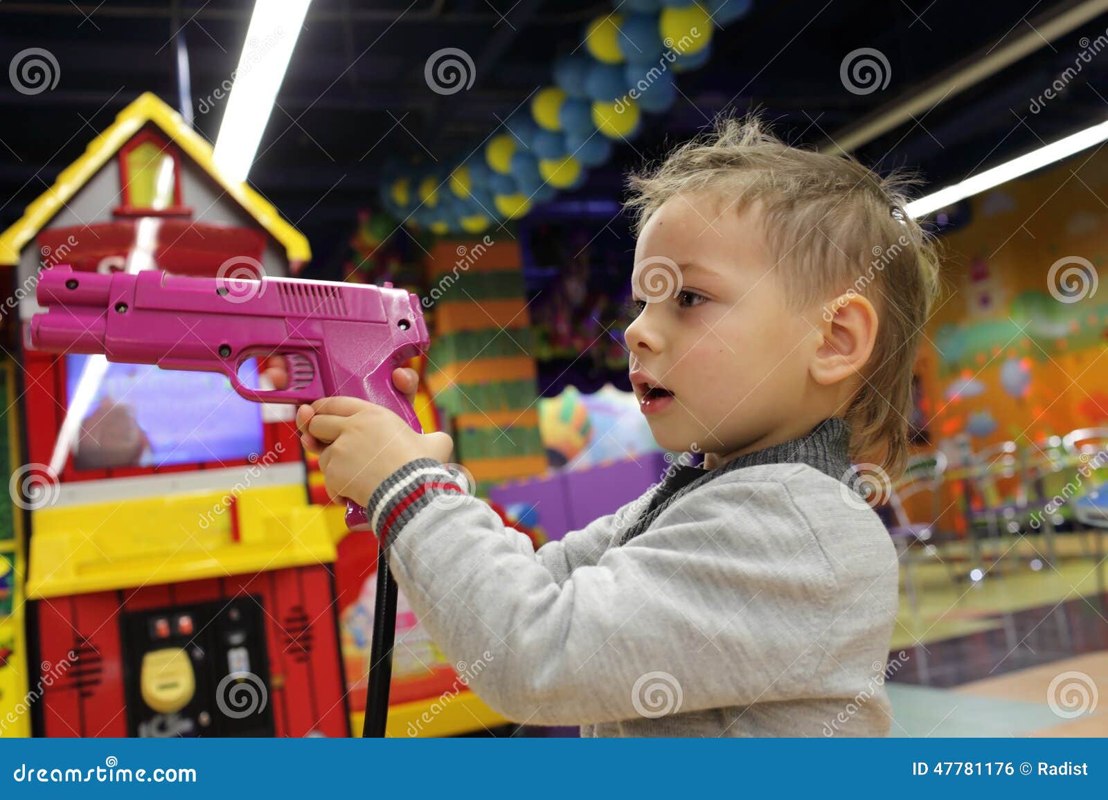 Child with gun stock photo. Image of male, playing, looking - 47781176