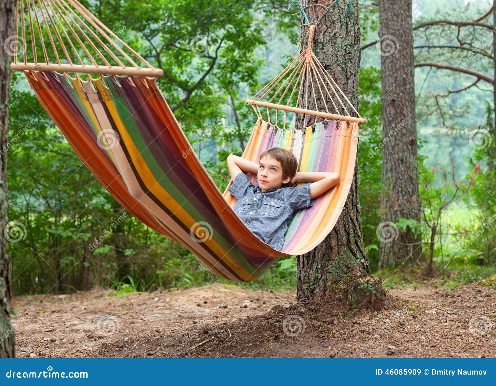 Child in hammock outdoors stock image. Image of person - 46085909