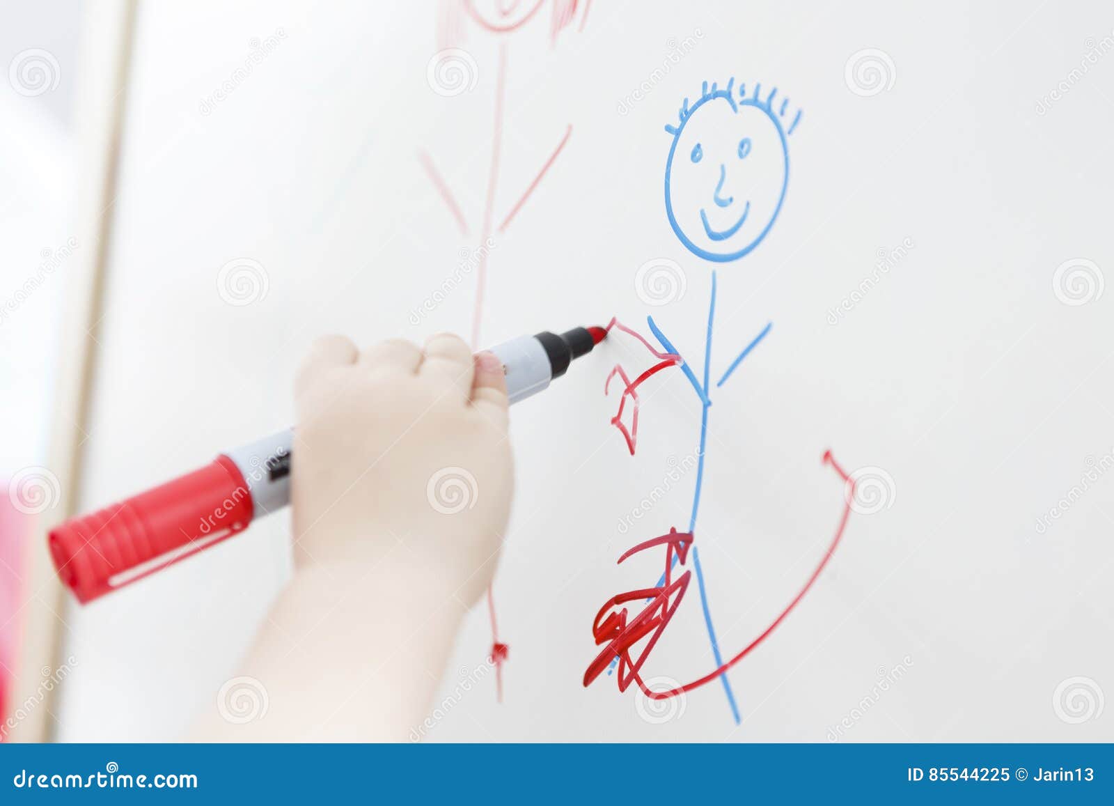 Child Hand Drawing on White Stock Image - Image of paper, painter: 85544225