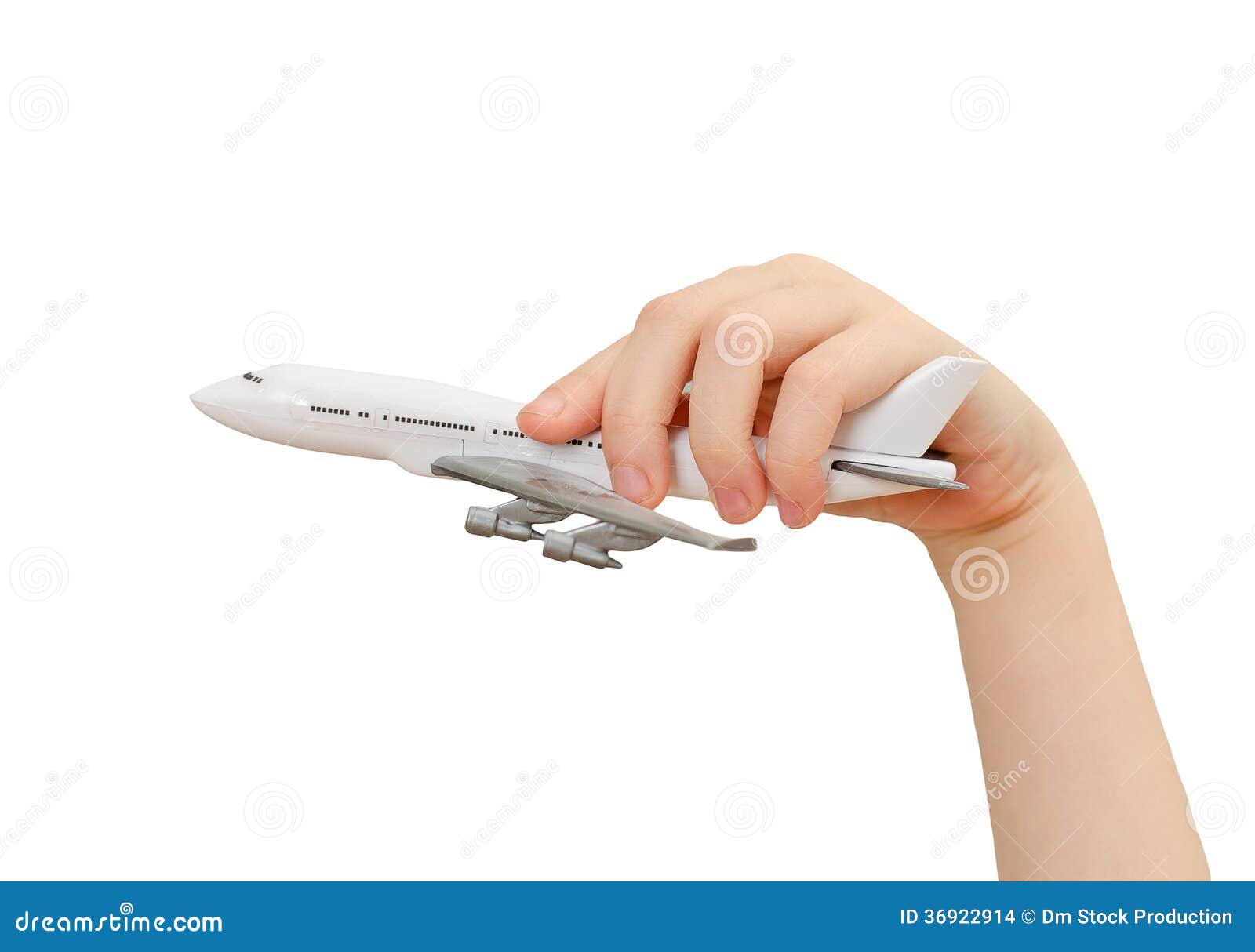 Child Hand Holding Model Airplane. Stock Photo - Image of copyspace ...