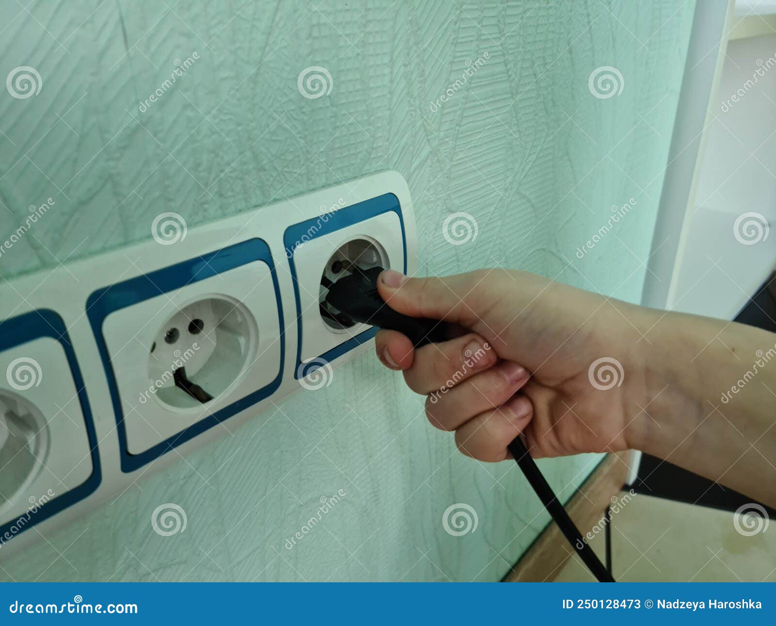 Child Hand Inserts Power Cord into Socket Stock Image - Image of hurt ...