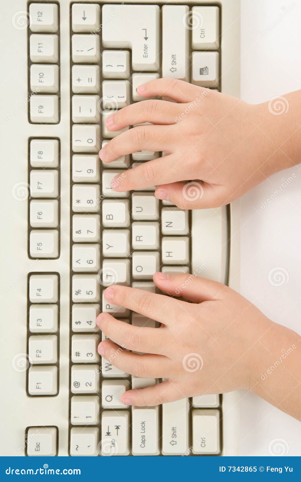 Child hand and Keyboard stock image. Image of child, hand - 7342865