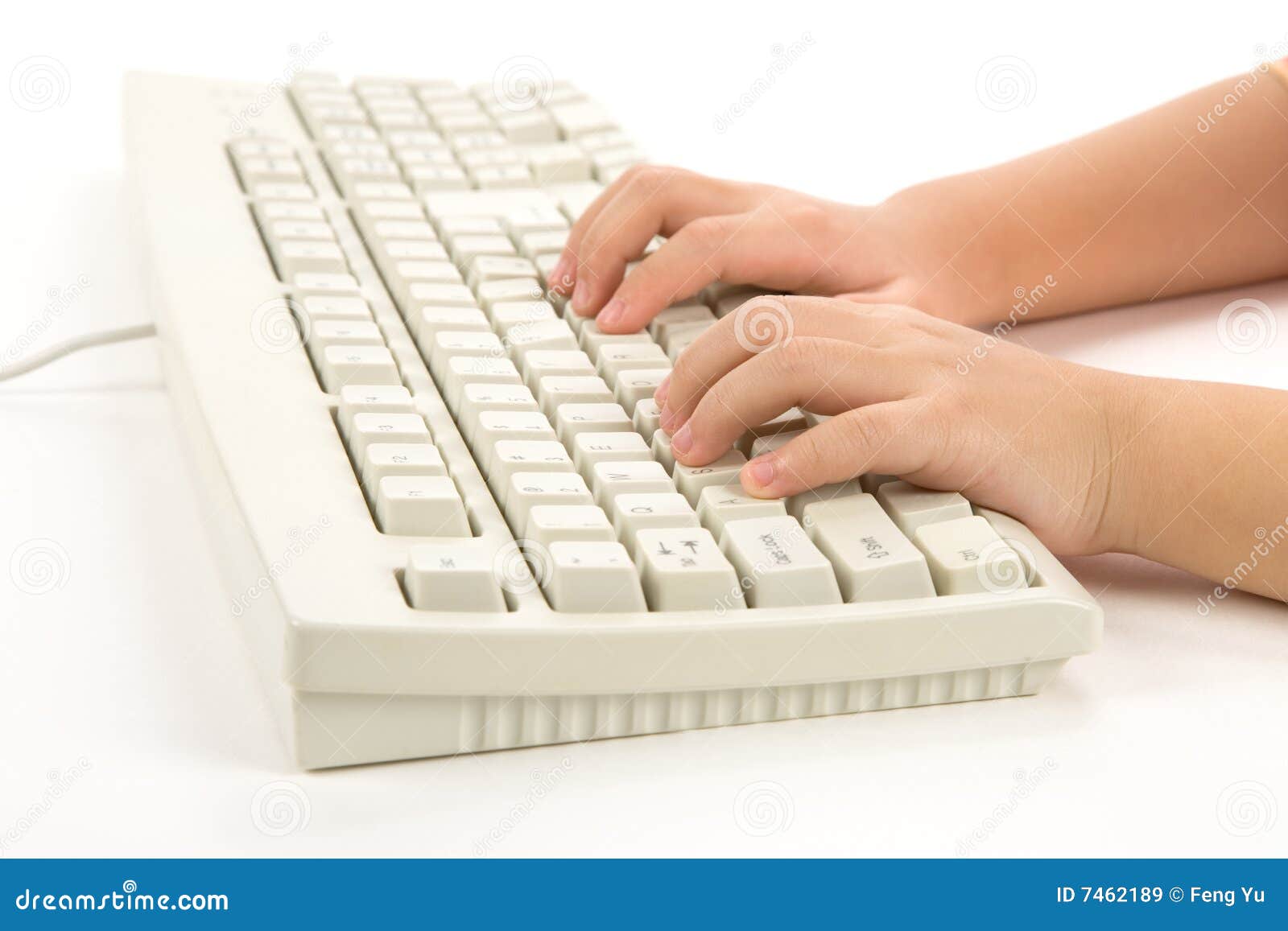 Child hand and Keyboard stock image. Image of white, skill - 7462189