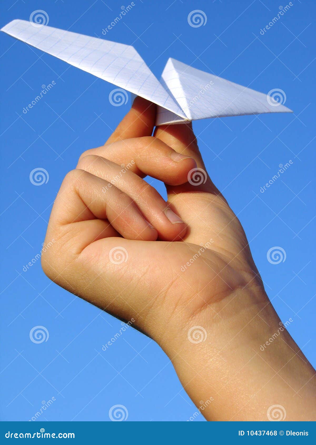 Child Hand with Paper Plane Stock Photo - Image of airplane, dream ...