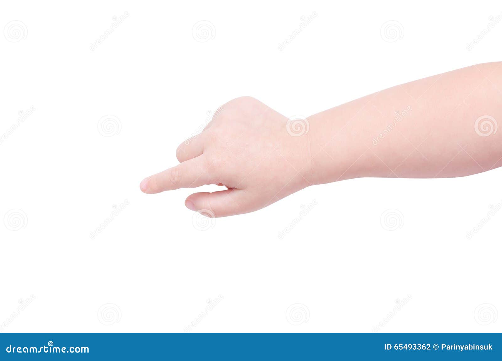 Child Hand Pointing Over White Stock Photo - Image of isolated, girl ...