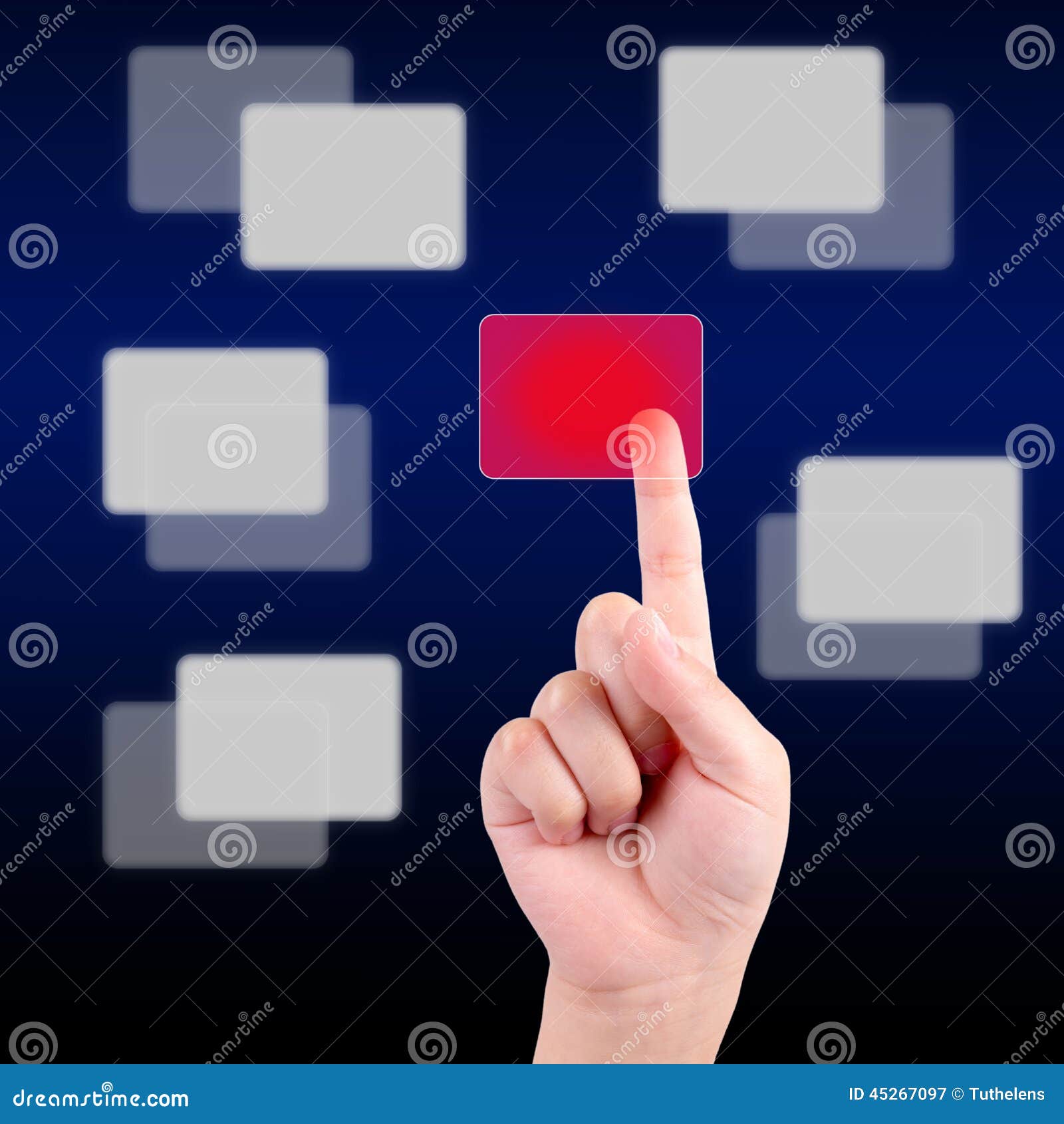 Child Hand Pressing a Touchscreen Button Stock Image - Image of desktop ...