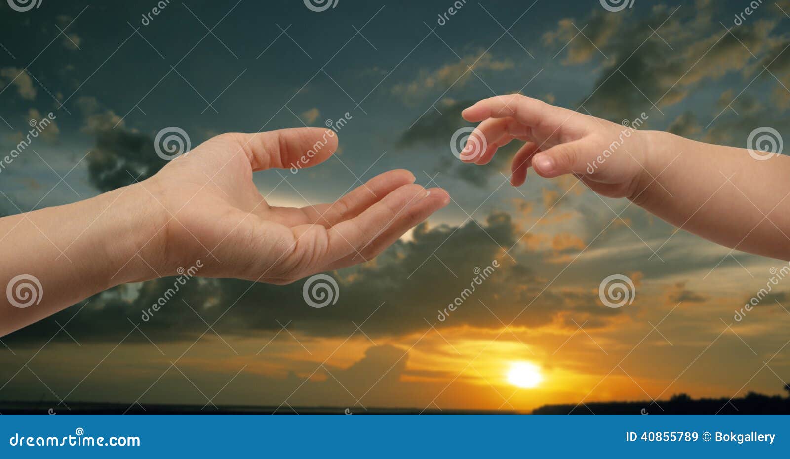 Child Hand Reaching for Adult Stock Image - Image of protection, caring ...