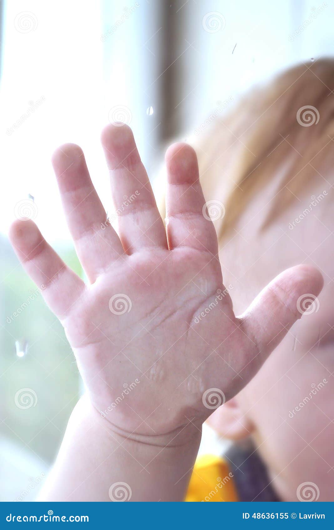 Child Hand Seen through Window Stock Image - Image of hands, childhood ...