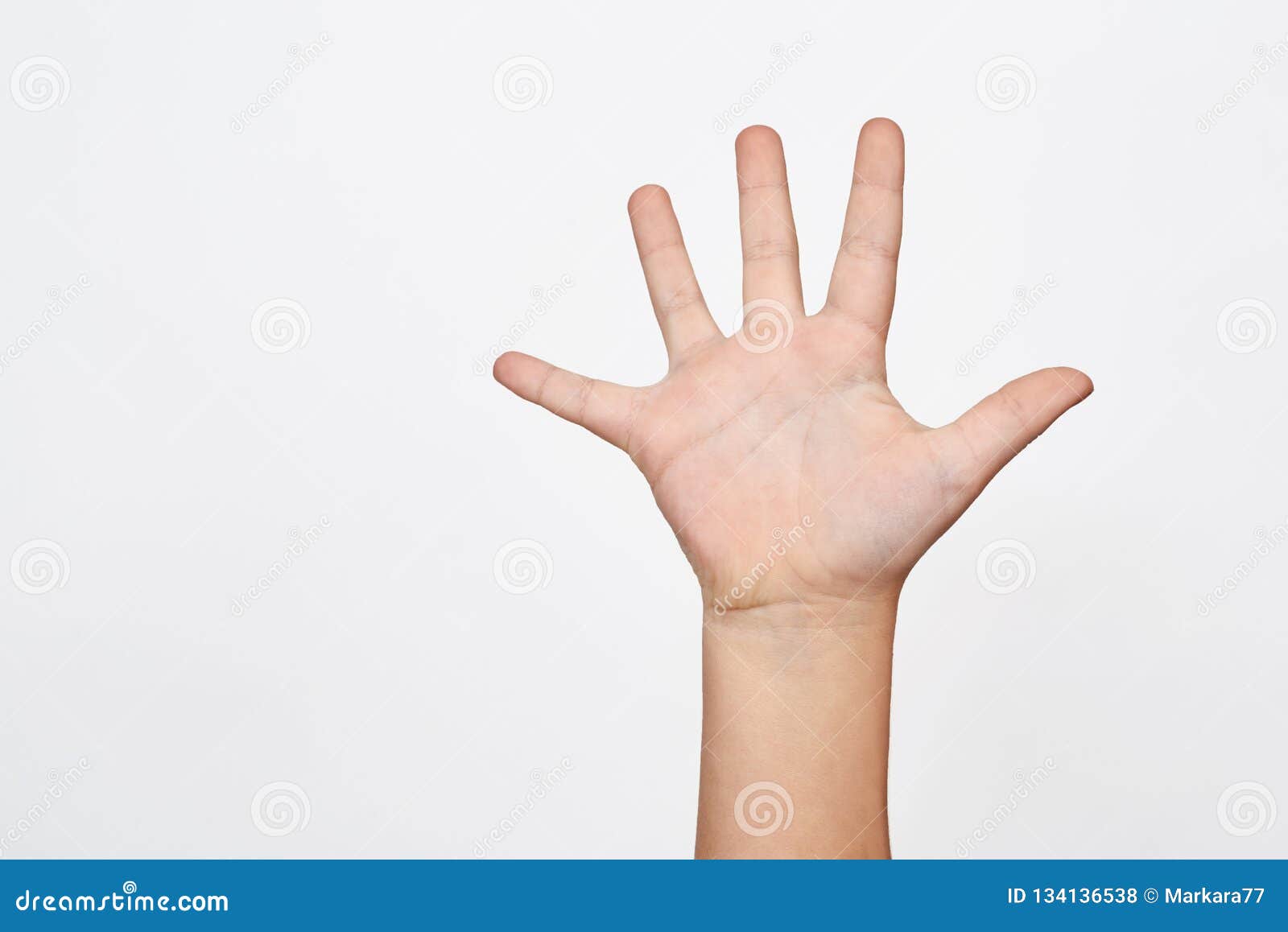 Child Hand Shows the Number Five Stock Photo - Image of empty, skin ...