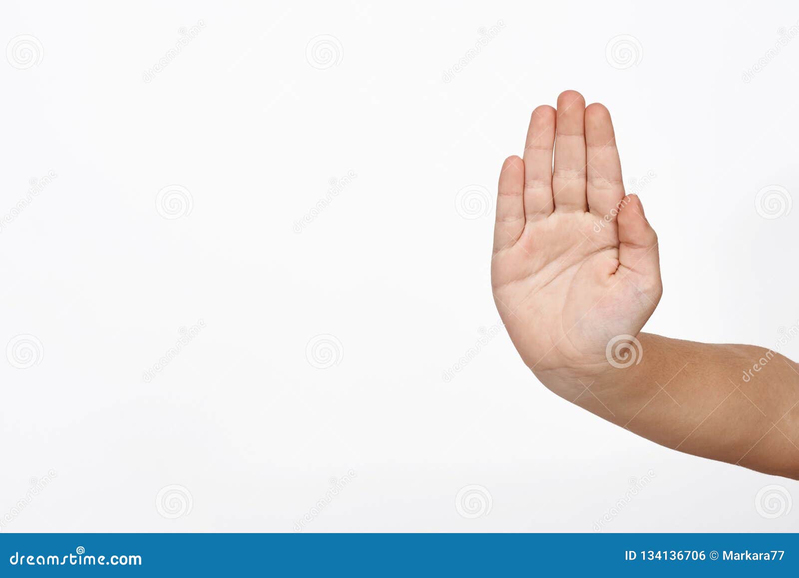 Child Hand Shows the Stop Sign Stock Photo - Image of childs, hold ...