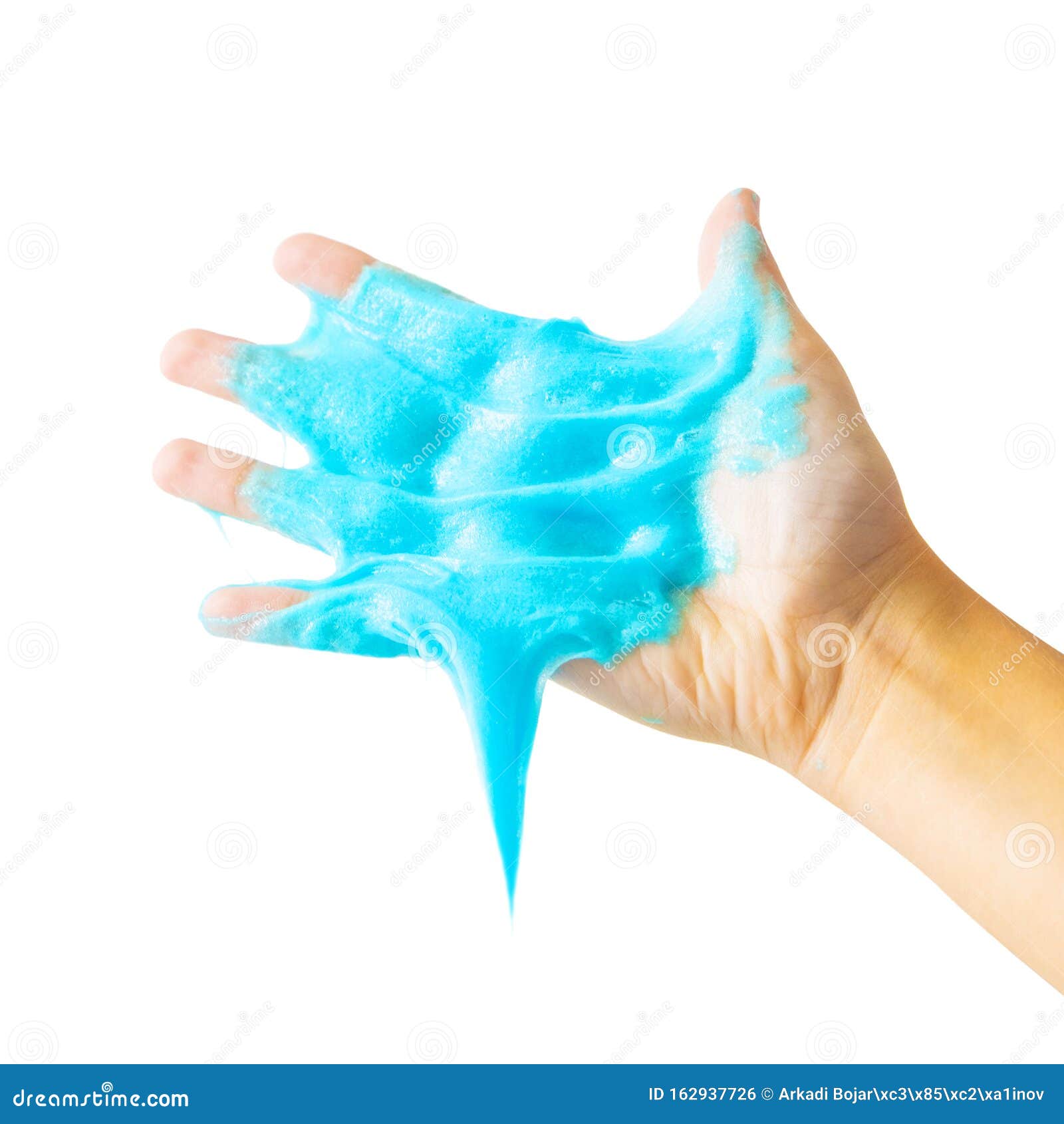 Child hand with slime stock photo. Image of education - 162937726