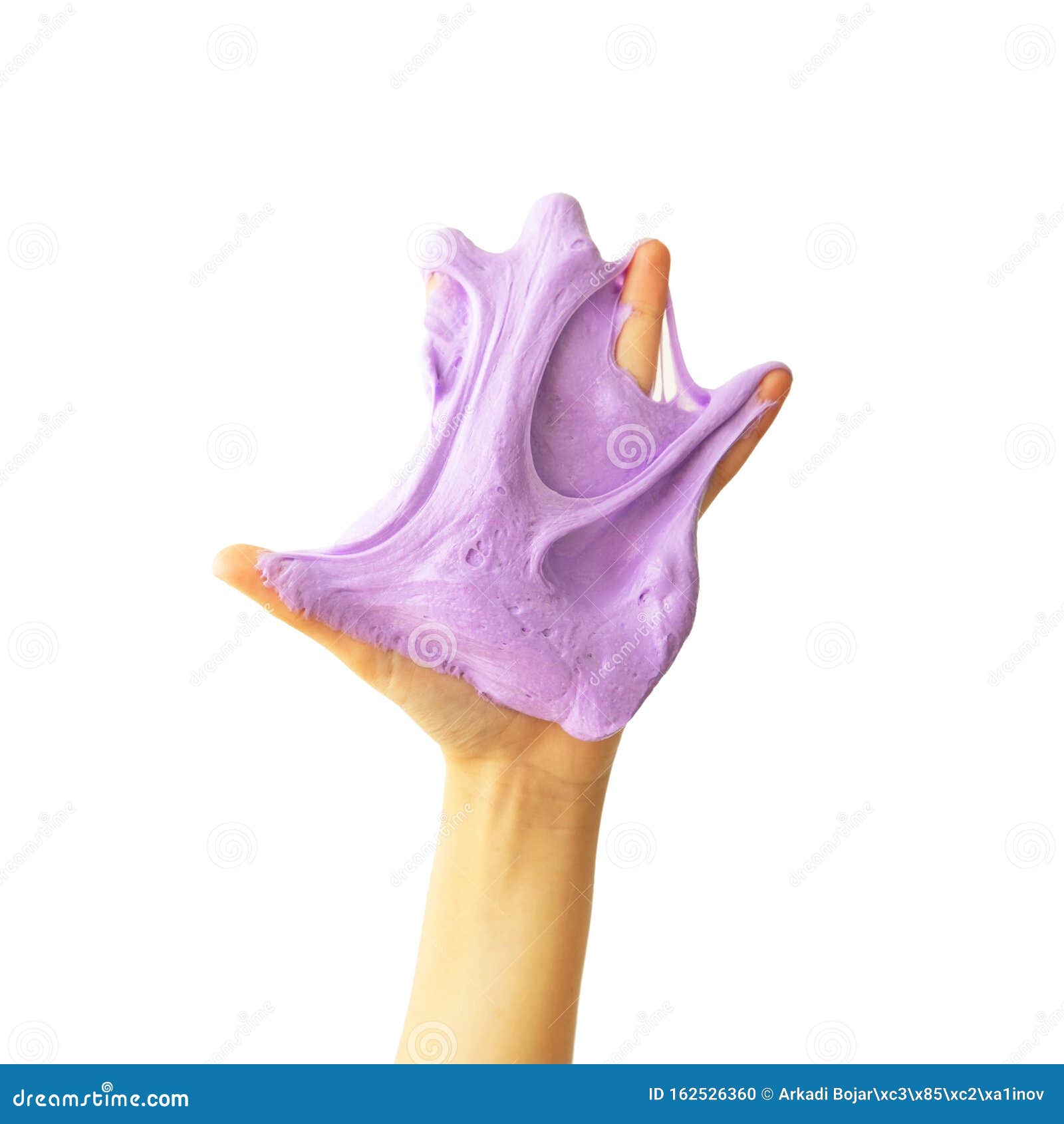 Child Hand with Sticky Slime Stock Photo - Image of isolated, glossy ...