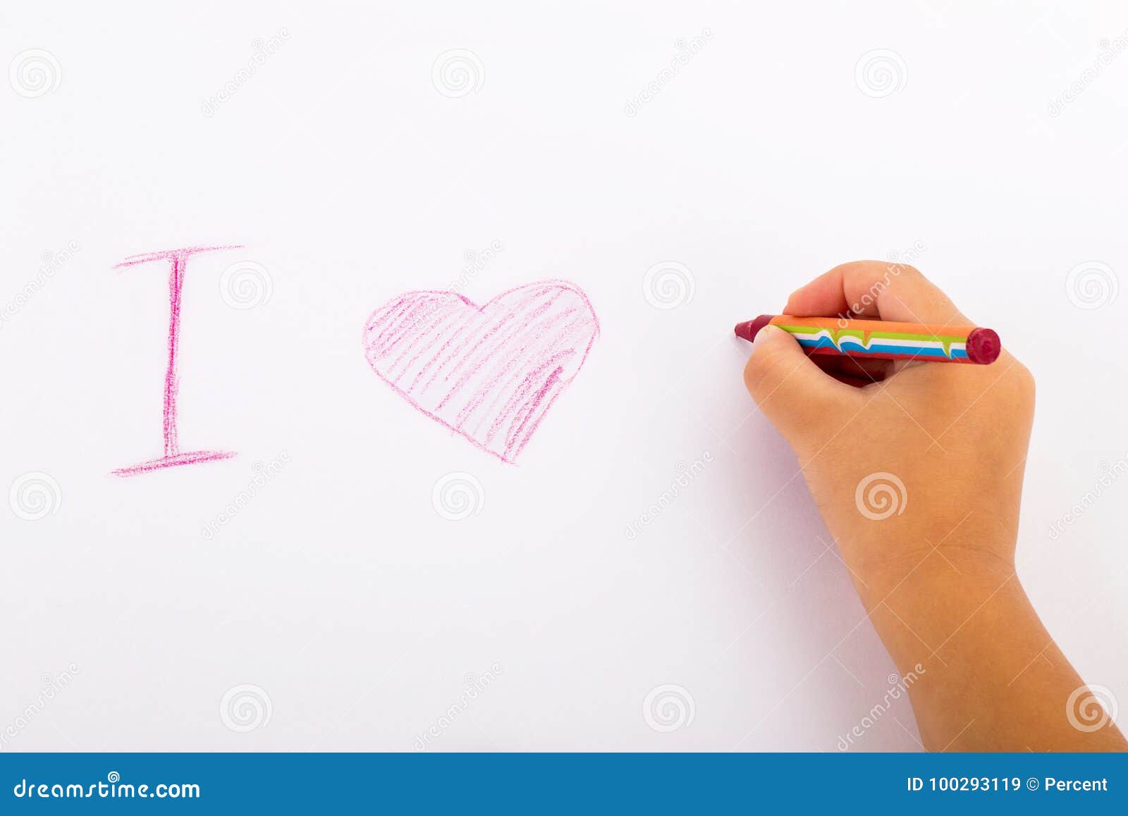 Child Hand Writing with Wax Crayon Stock Image - Image of concept ...