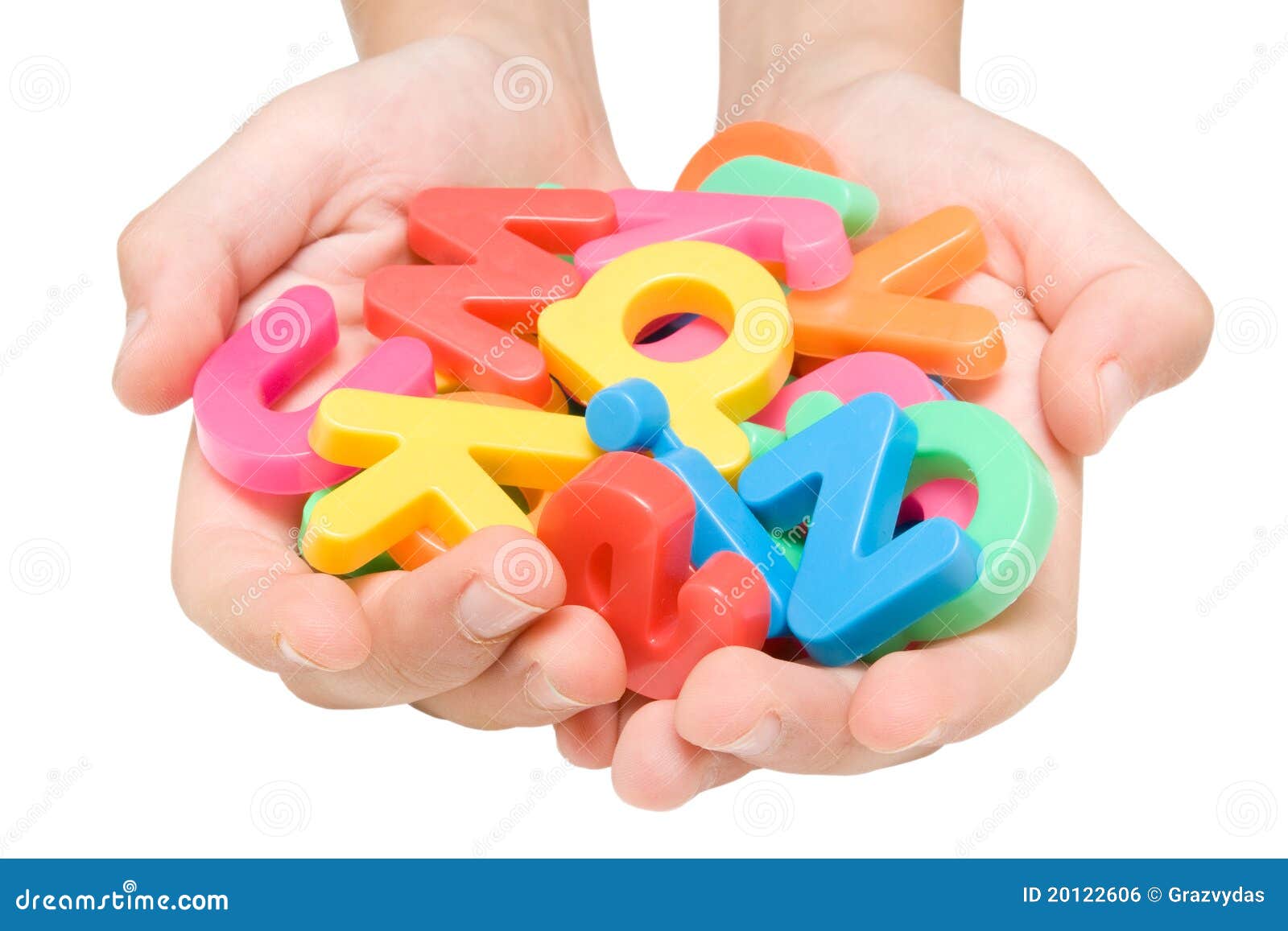 Hands With Alphabet On Sky Background. Royalty-Free Stock Photography ...