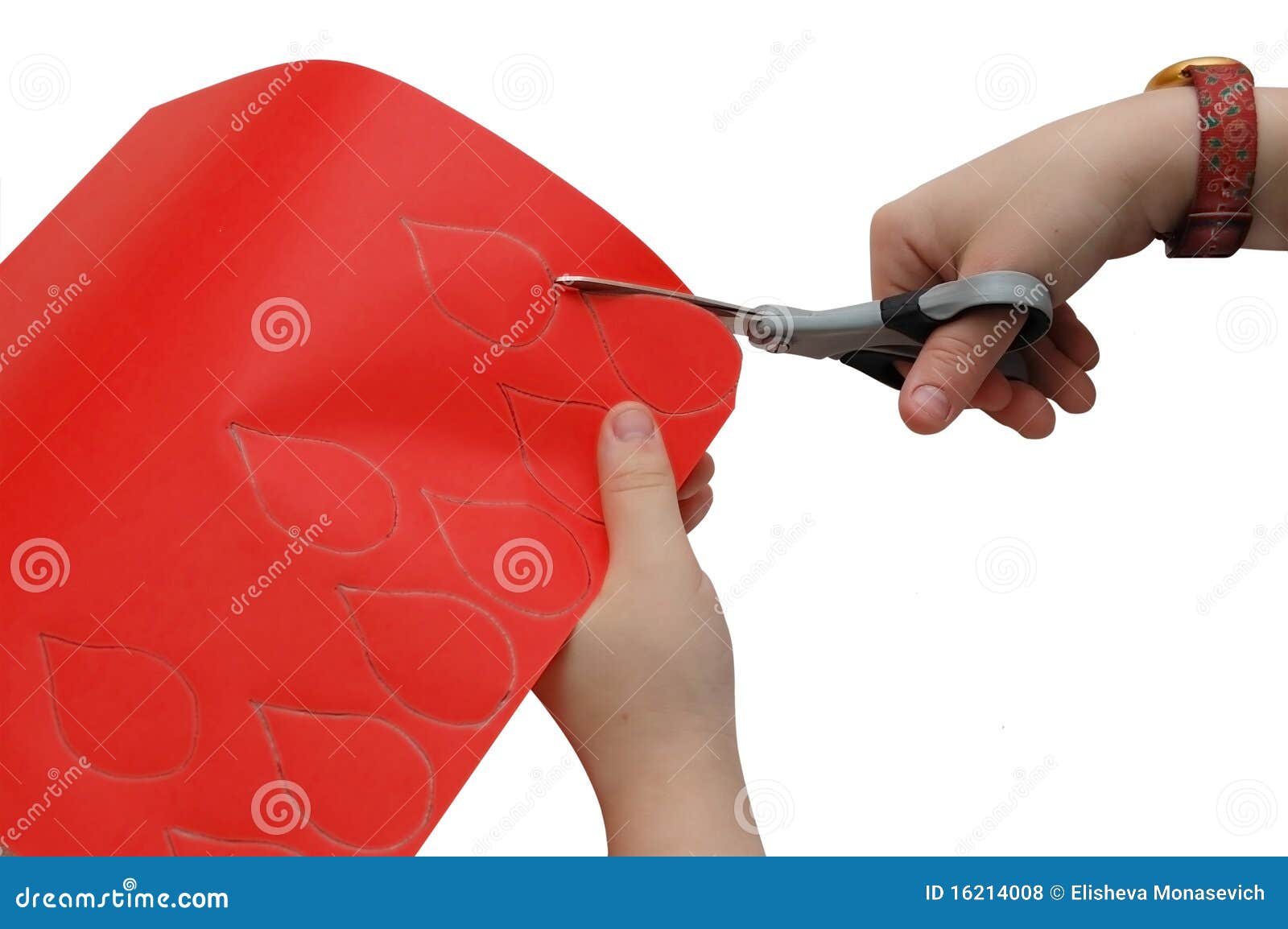 Child Hands Cutting a Paper Stock Photo - Image of edge, open: 16214008
