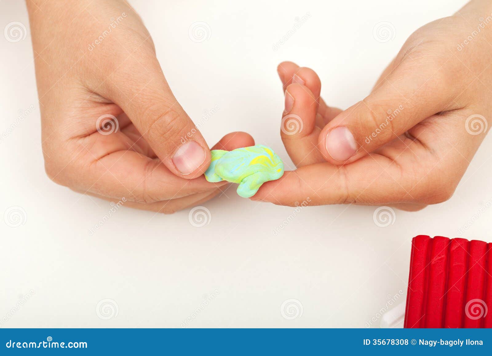 Child Hands Mixing Clay of Two Colors Stock Photo - Image of hand ...