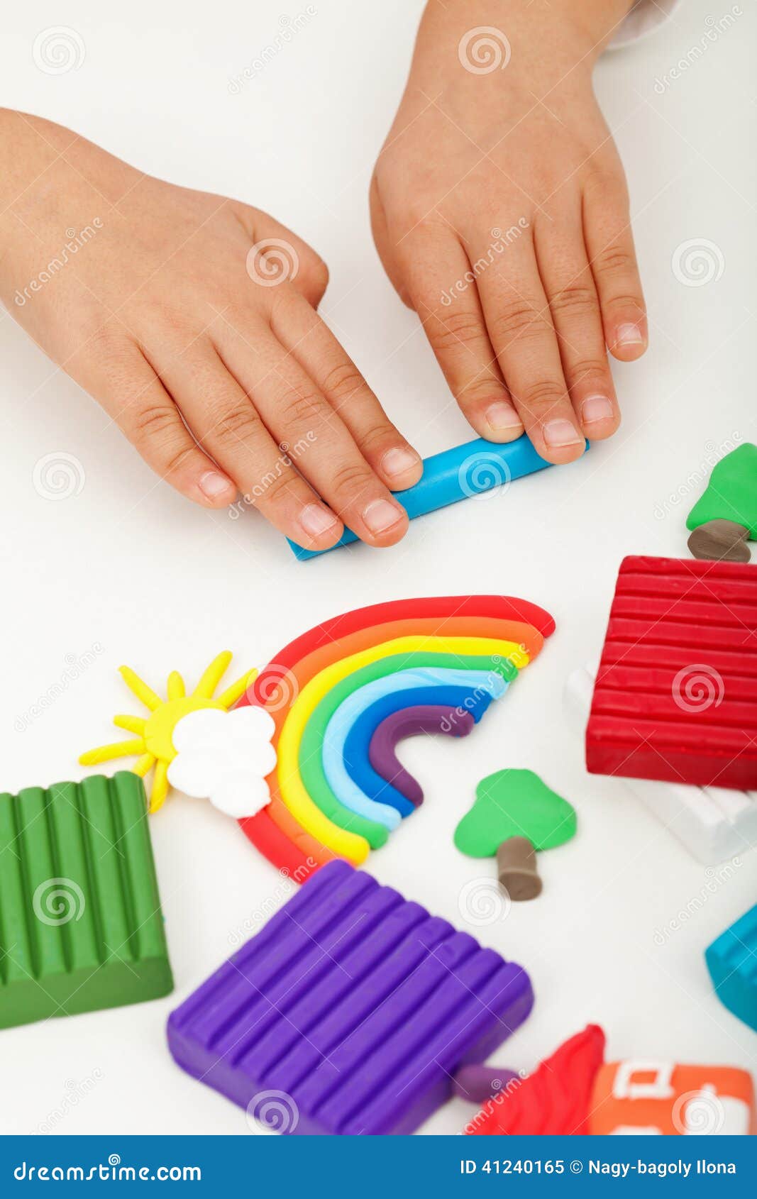 Child Hands with Modelling Clay Stock Image - Image of creativity ...