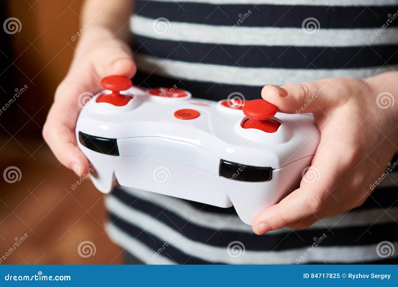 Child Hands Use Remote Control Toy Stock Image - Image of game, flight ...