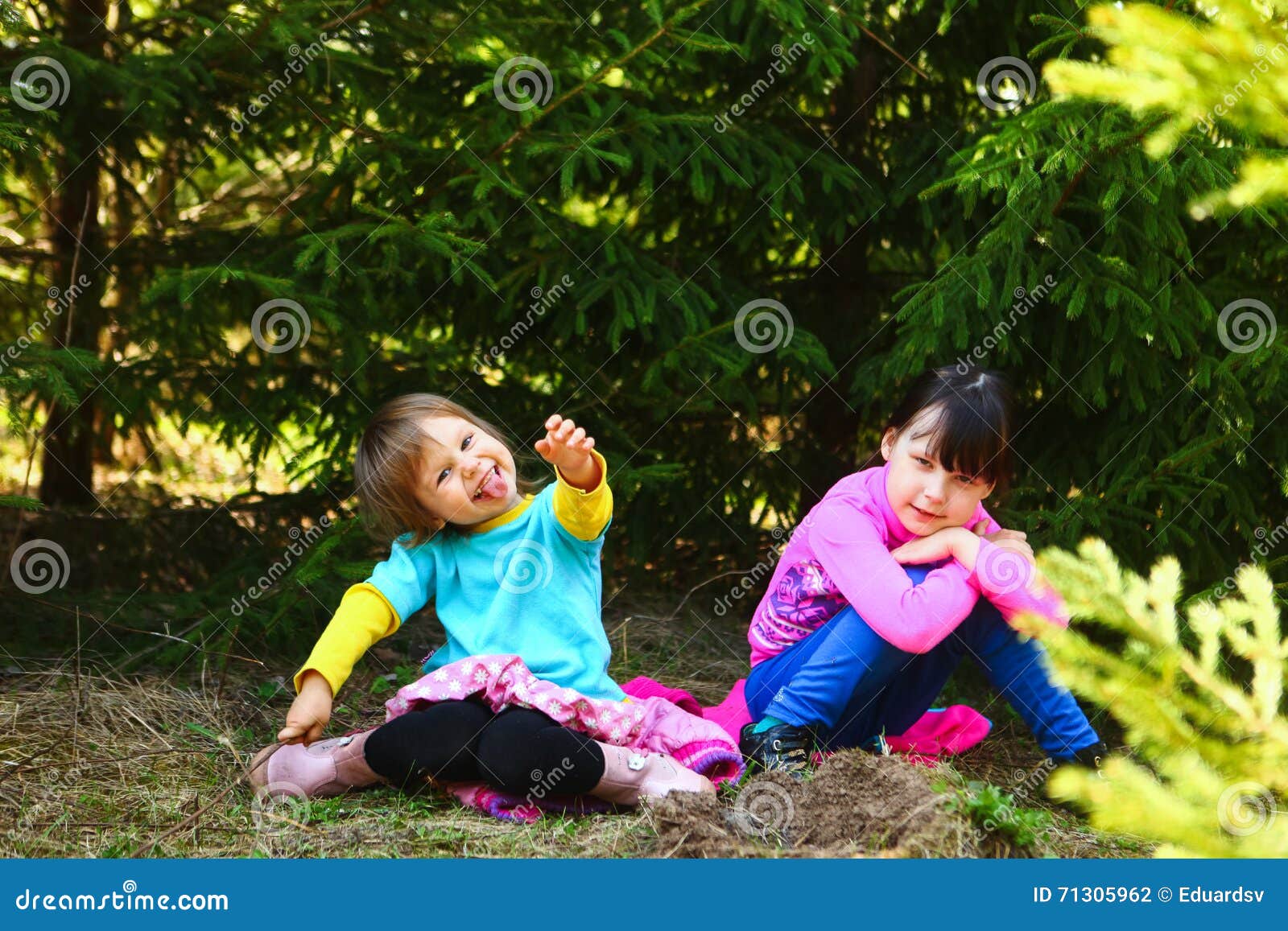 The child happy. stock photo. Image of sister, outside - 71305962