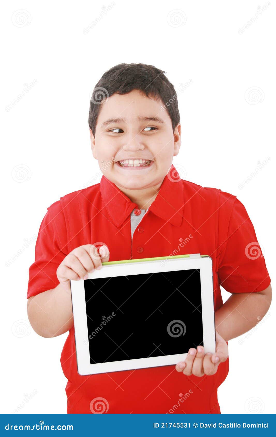 Child Happy with His New Digital Tablet Stock Image - Image of play ...