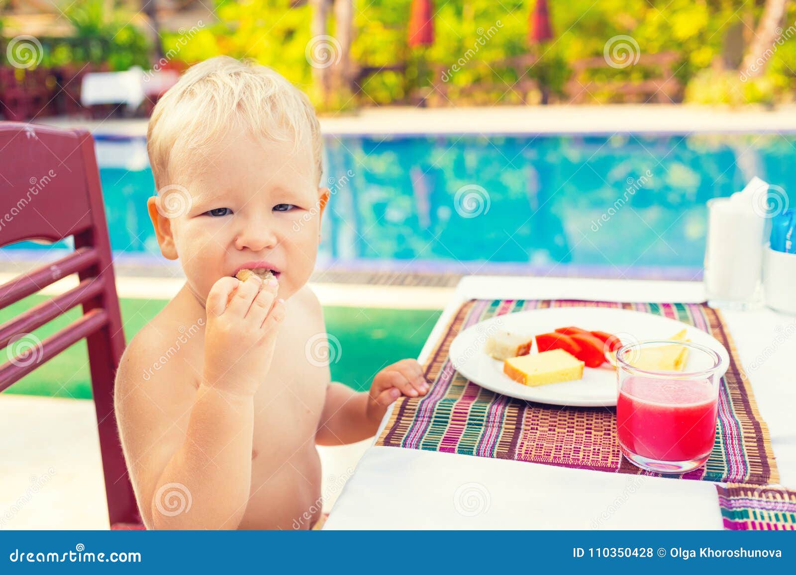 Child has a breakfast stock photo. Image of healthy - 110350428