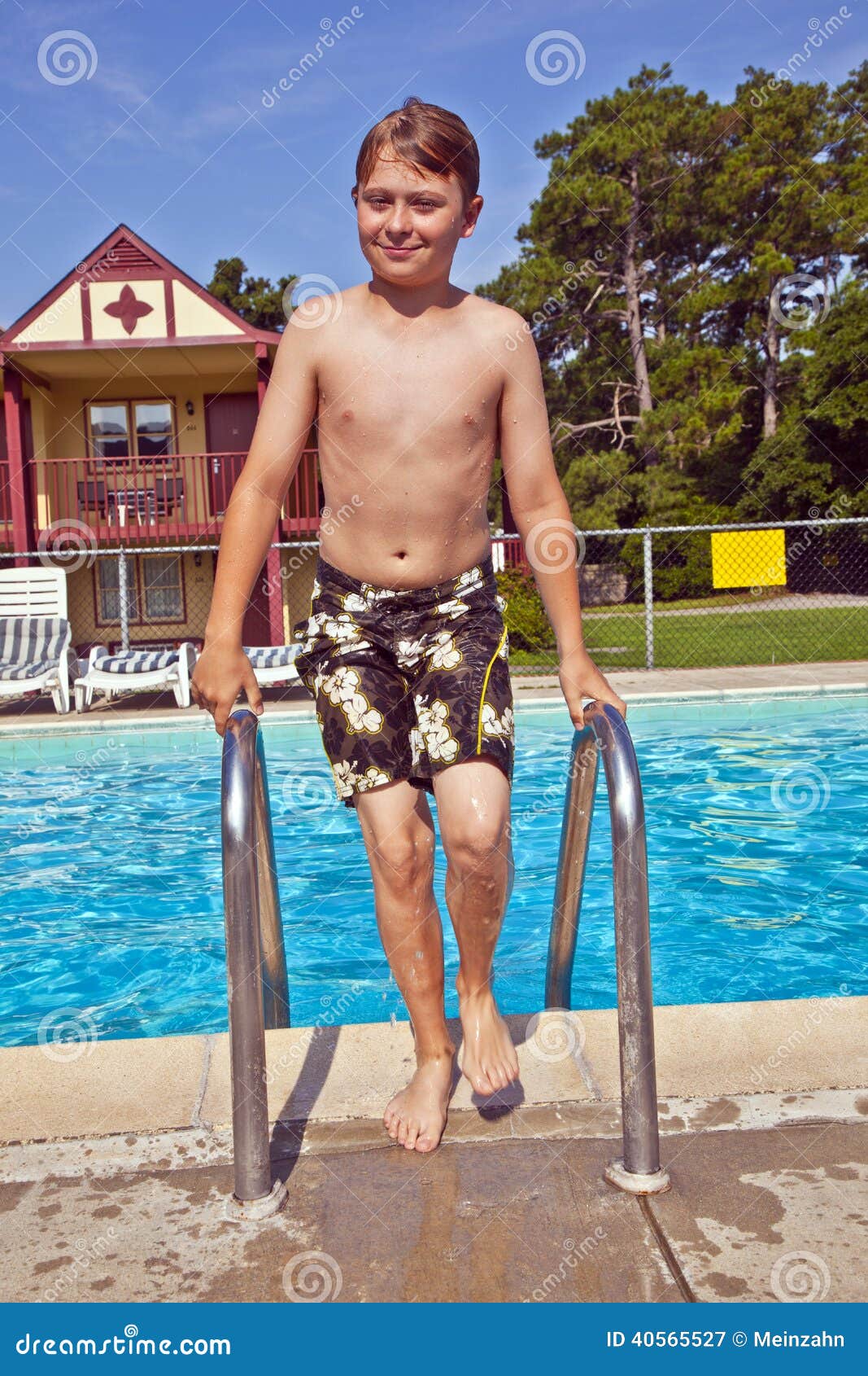 Child has fun in the pool stock image. Image of adolescent - 40565527