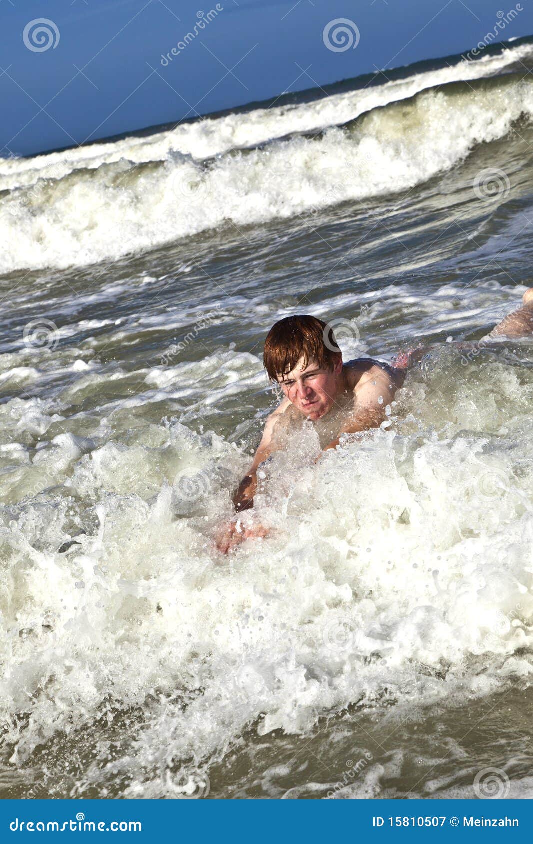 Child has fun in the waves stock image. Image of fresh - 15810507