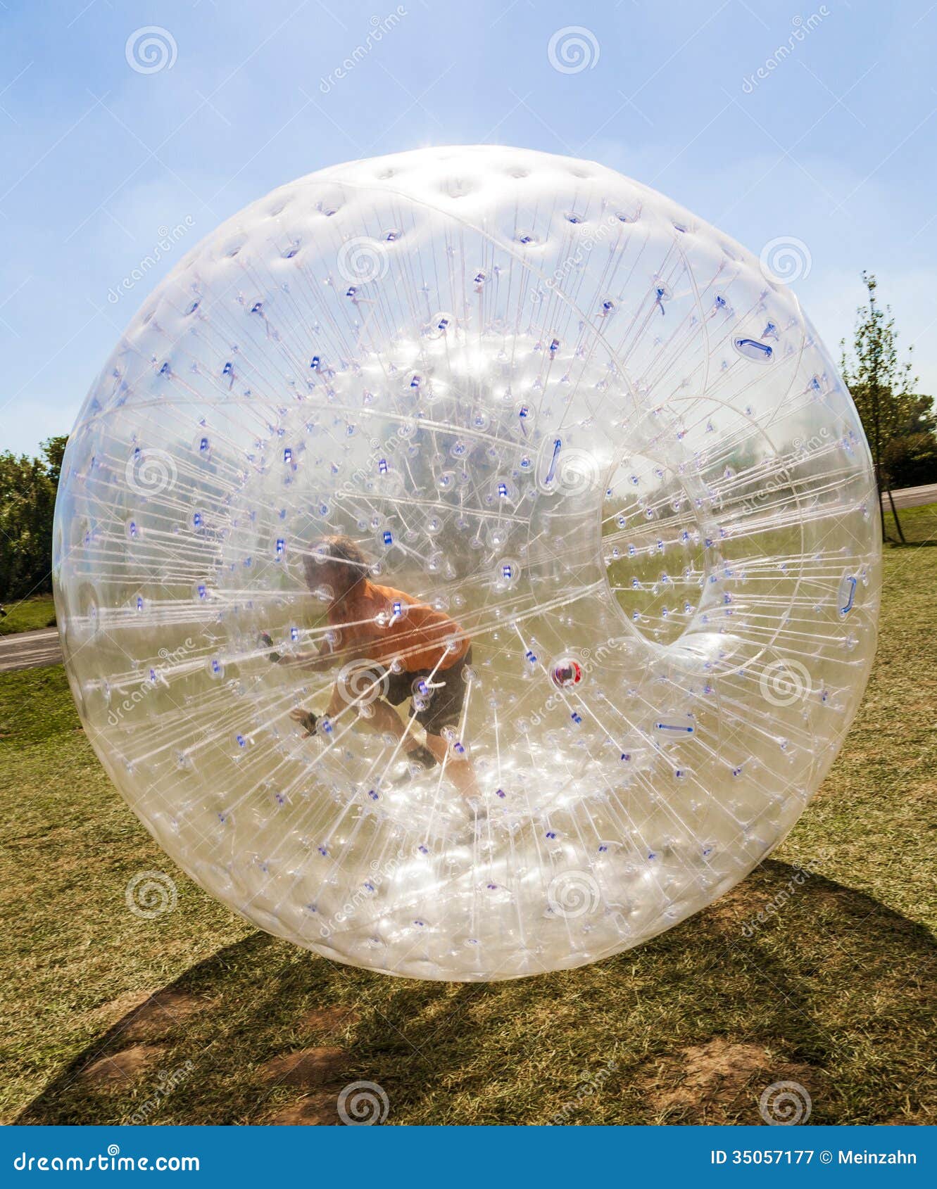 Child Has Fun in the Zorbing Ball Stock Image - Image of kids, friendly ...