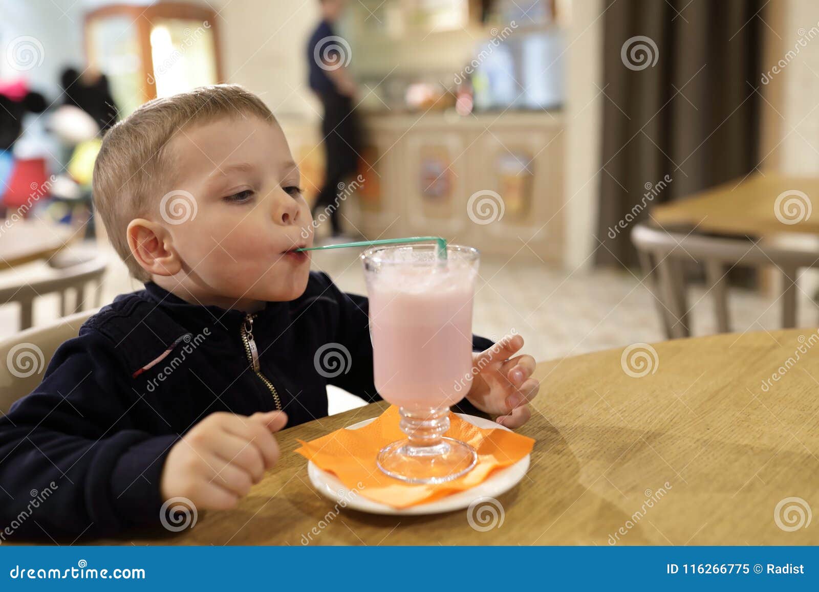 Child has milkshake stock image. Image of breakfast - 116266775