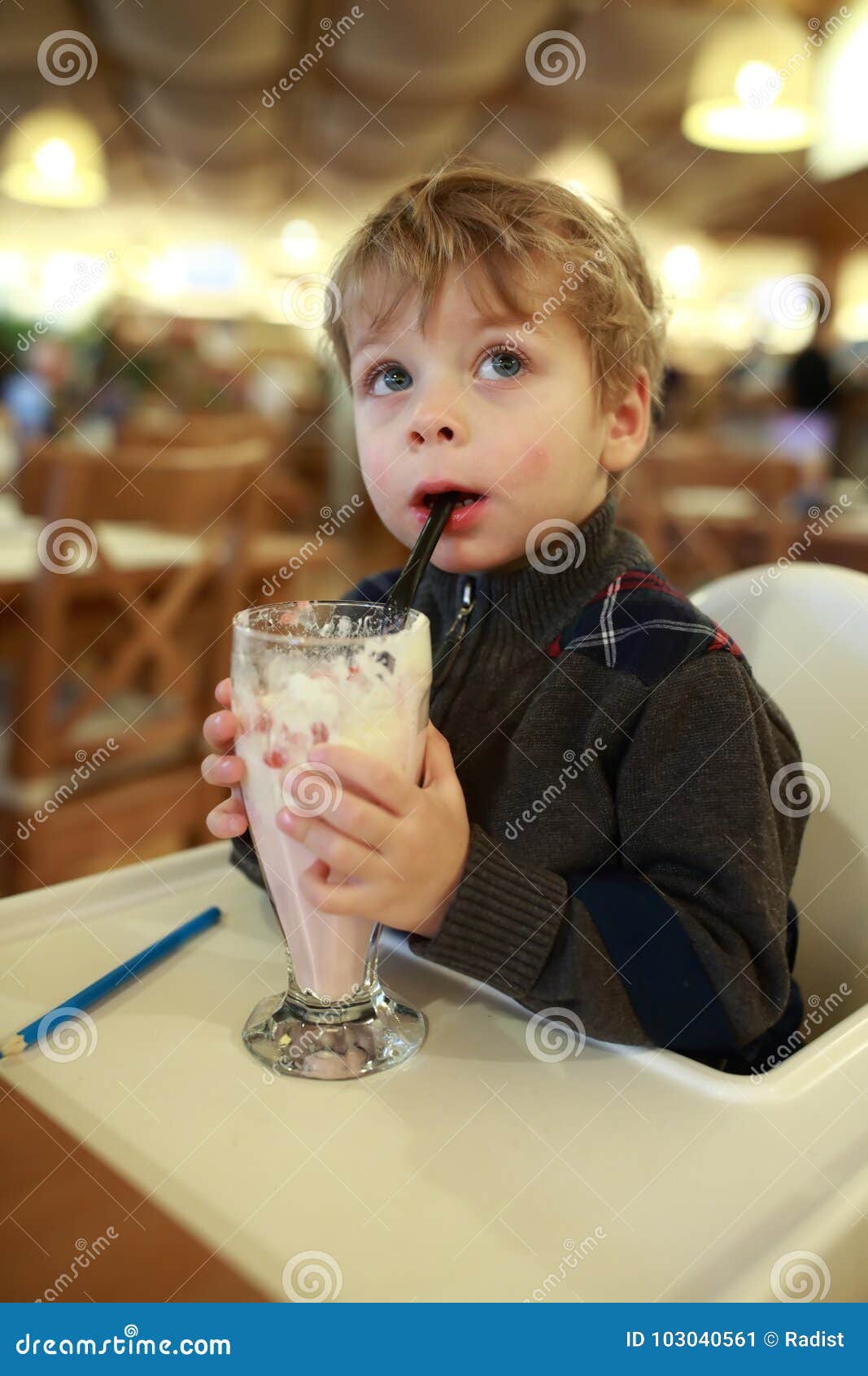 Child has milkshake stock image. Image of dairy, child - 103040561