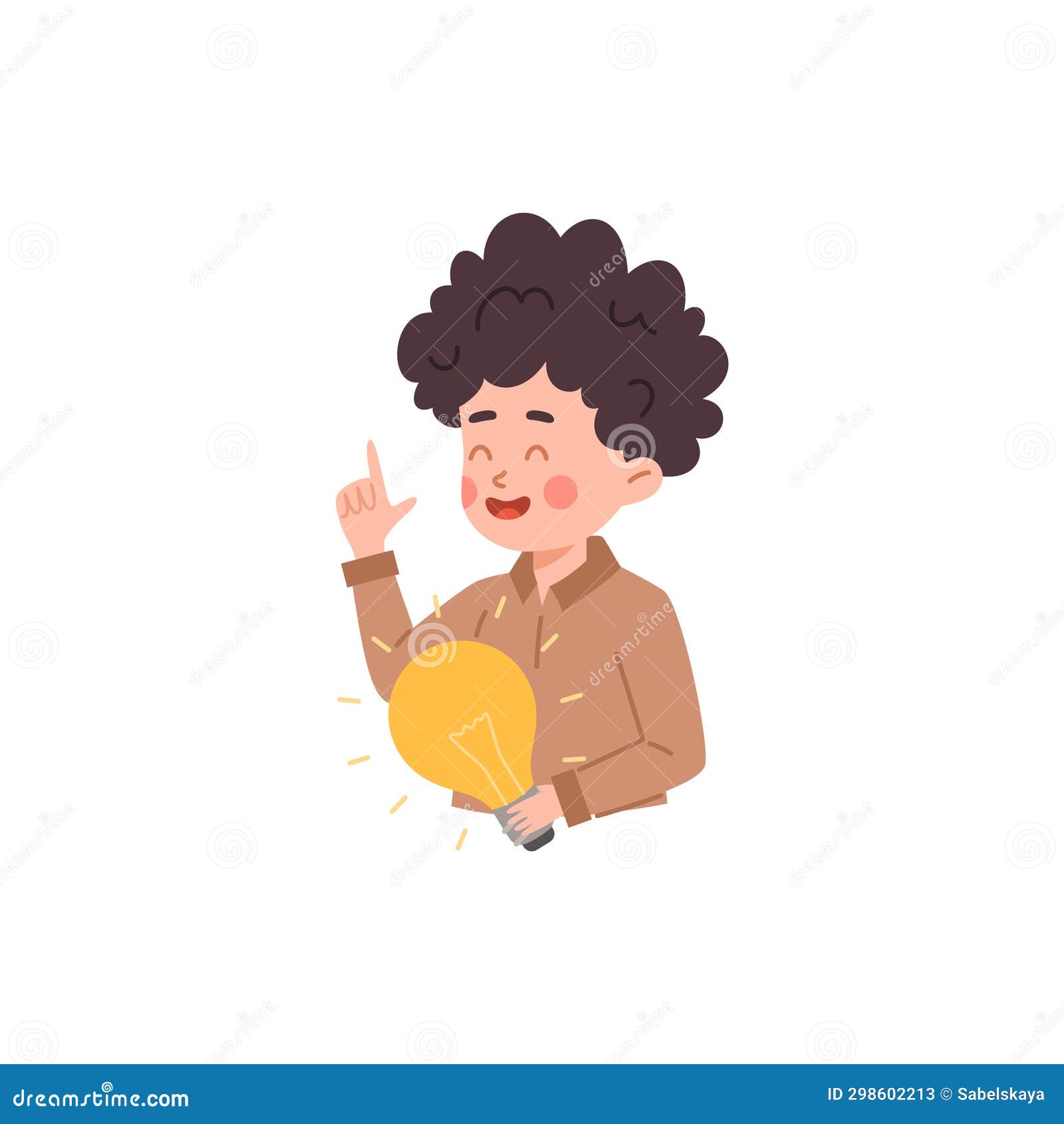 Child Has Smart and Innovative Solutions and Idea, Vector Illustration ...