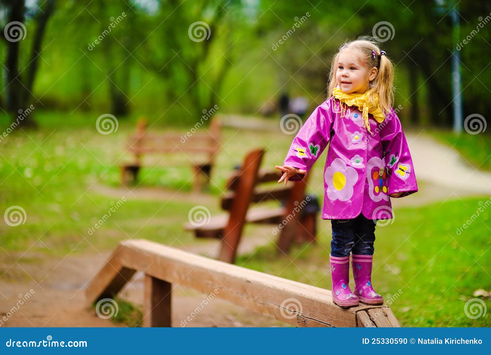 Child Have Fun Playing at a Playground. Stock Photo - Image of nature ...