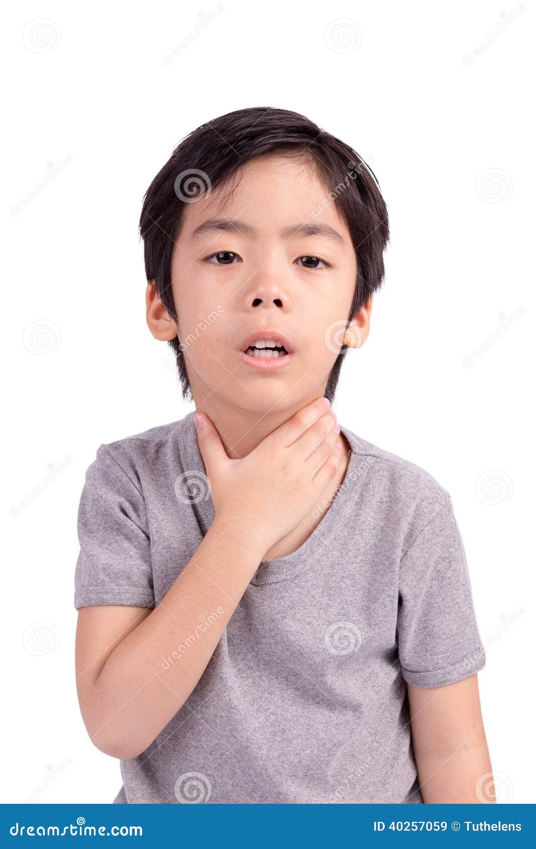 Child Have Sore Throat Sick. Stock Image - Image of examination ...