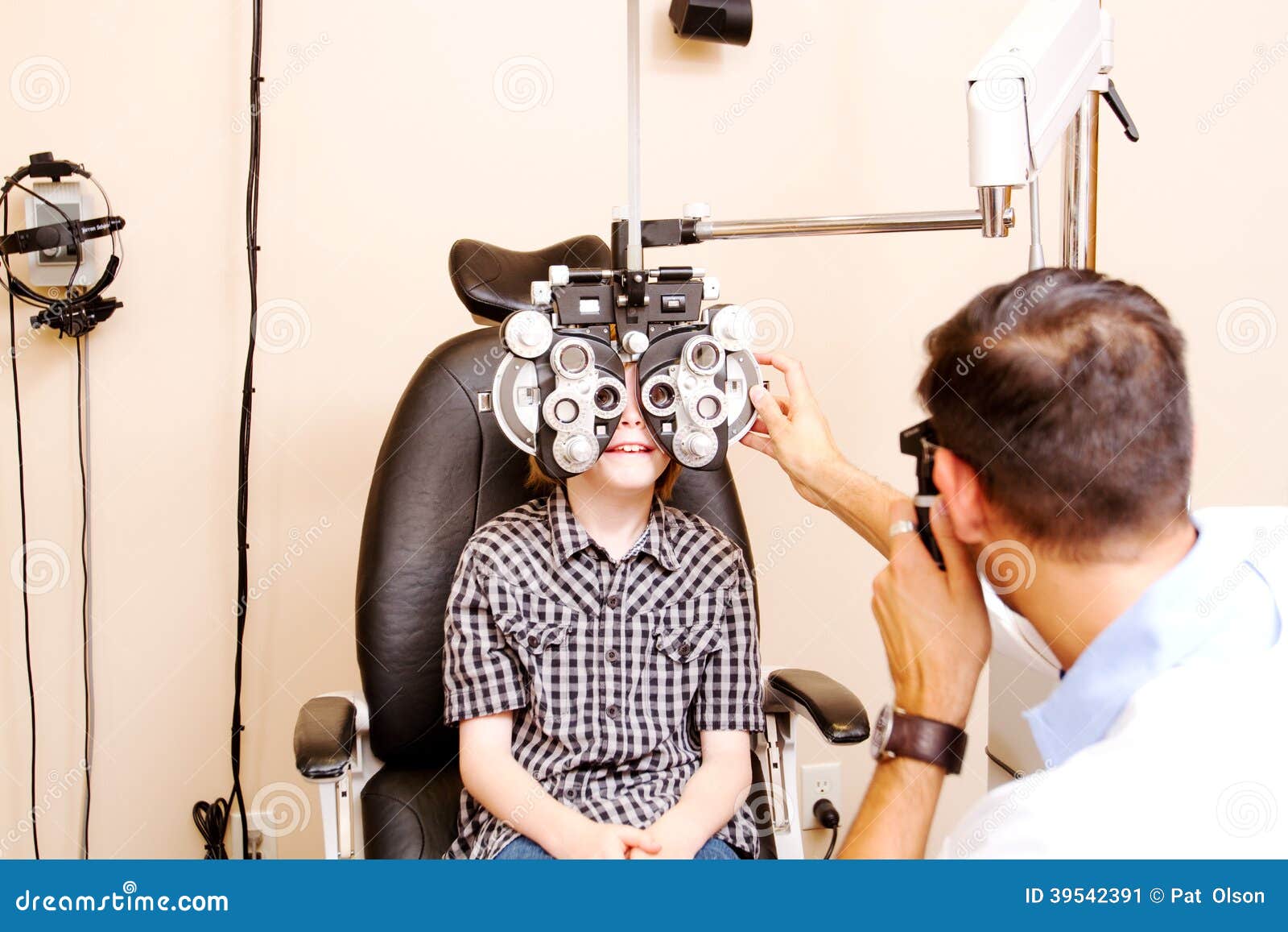 Child having eye testing stock image. Image of professional - 39542391
