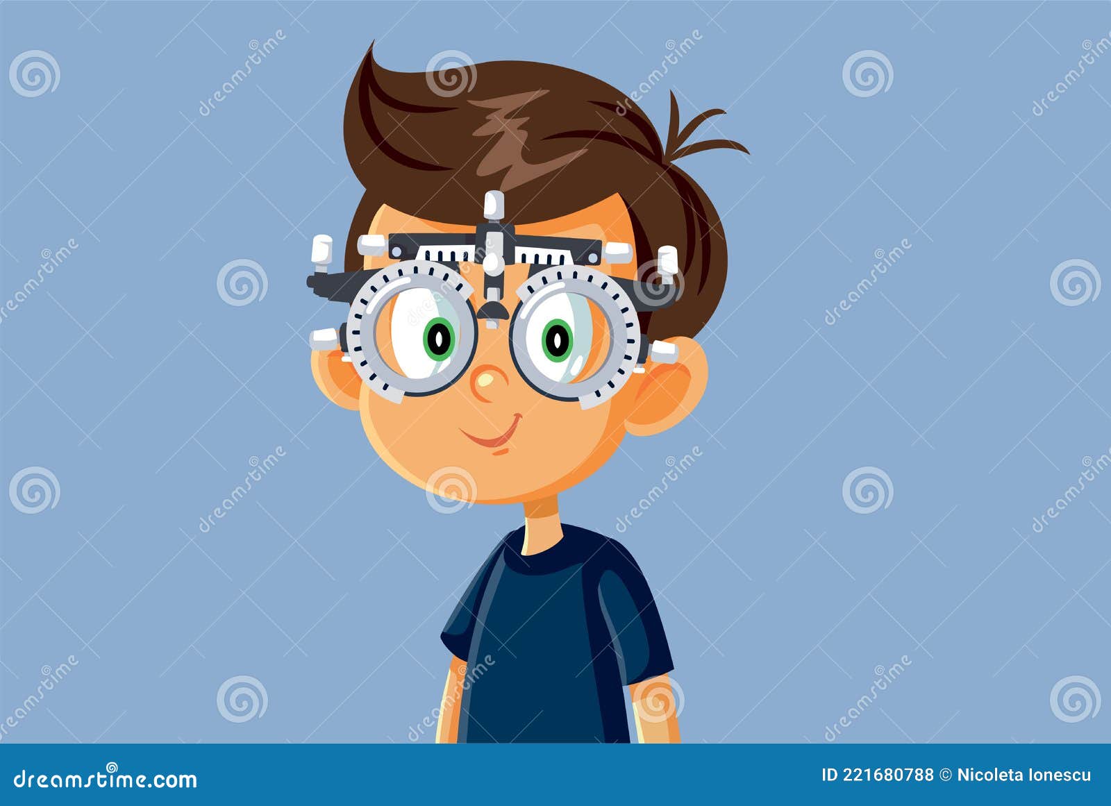 Myopia Diagnose With Kawaii Eye Cartoon Vector | CartoonDealer.com ...