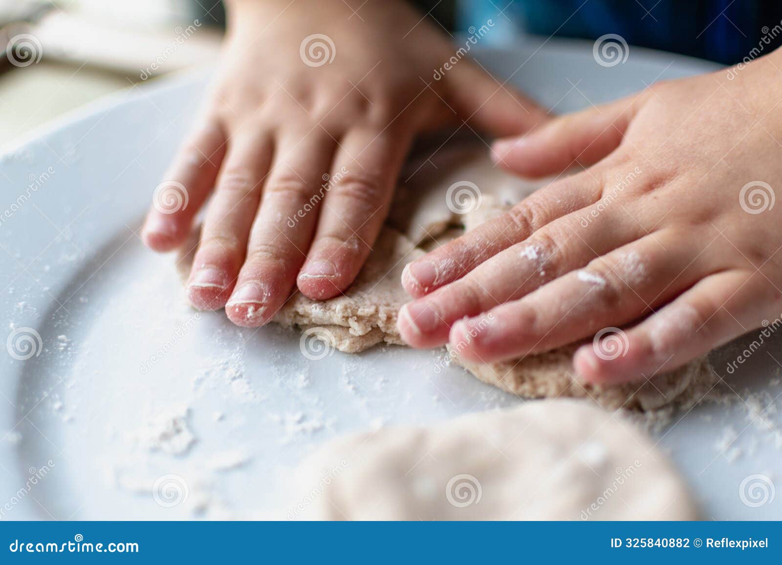 Child Having Fun Modeling Salt Dough, Authentic Activity, Fine Motor ...