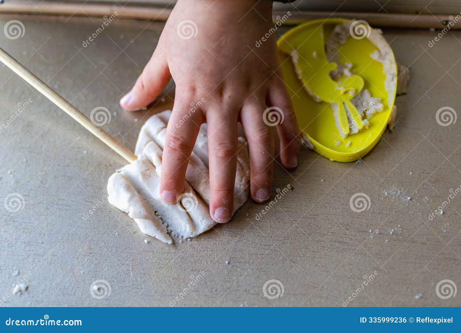 Child Having Fun Modeling Salt Dough, Authentic Activity, Fine Motor ...