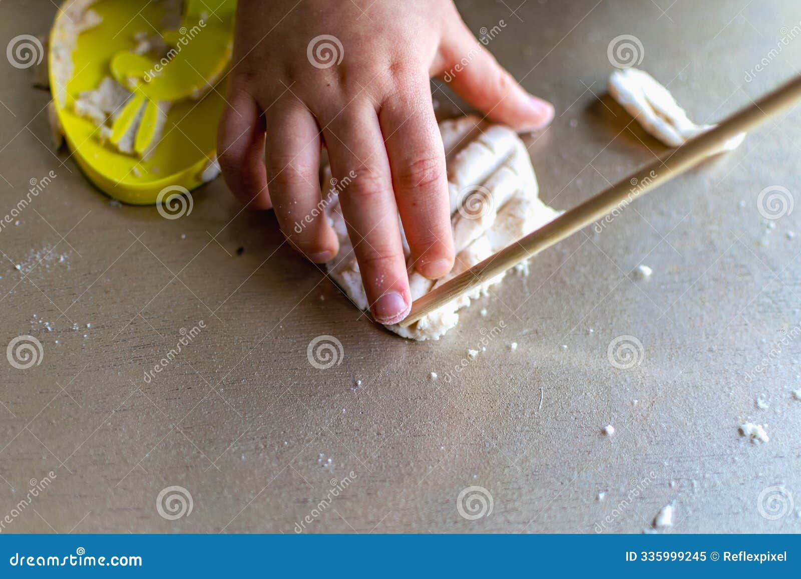Child Having Fun Modeling Salt Dough, Authentic Activity, Fine Motor ...
