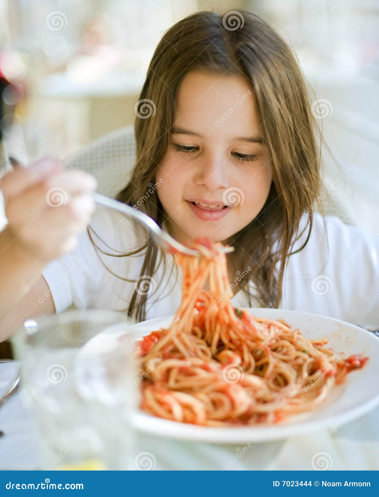 Child having spaghetti stock photo. Image of hungry, eating - 7023444