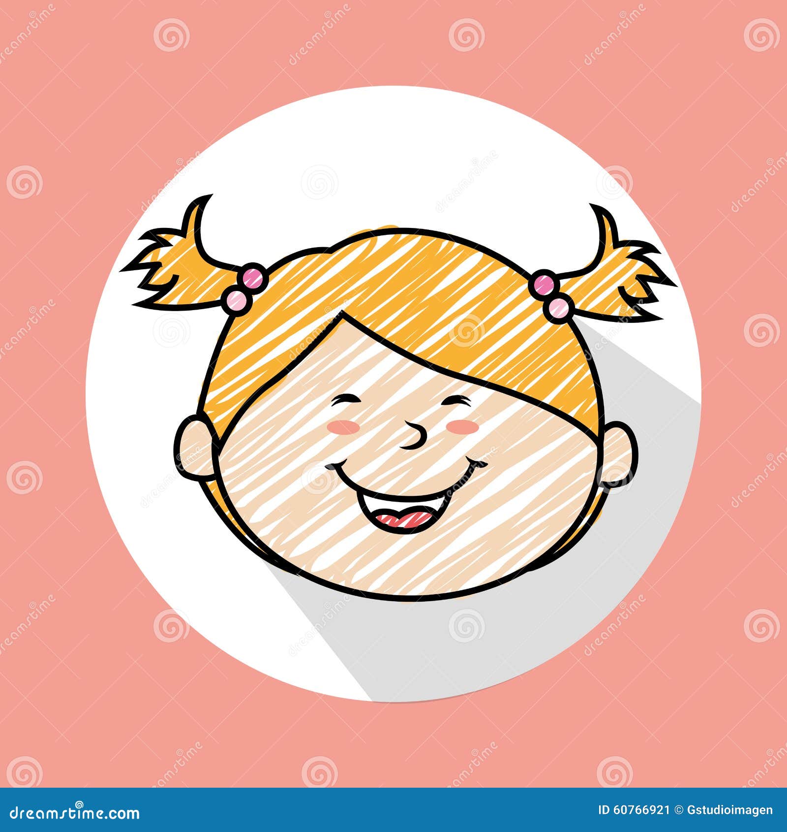 Child head stock vector. Illustration of emotions, child - 60766921