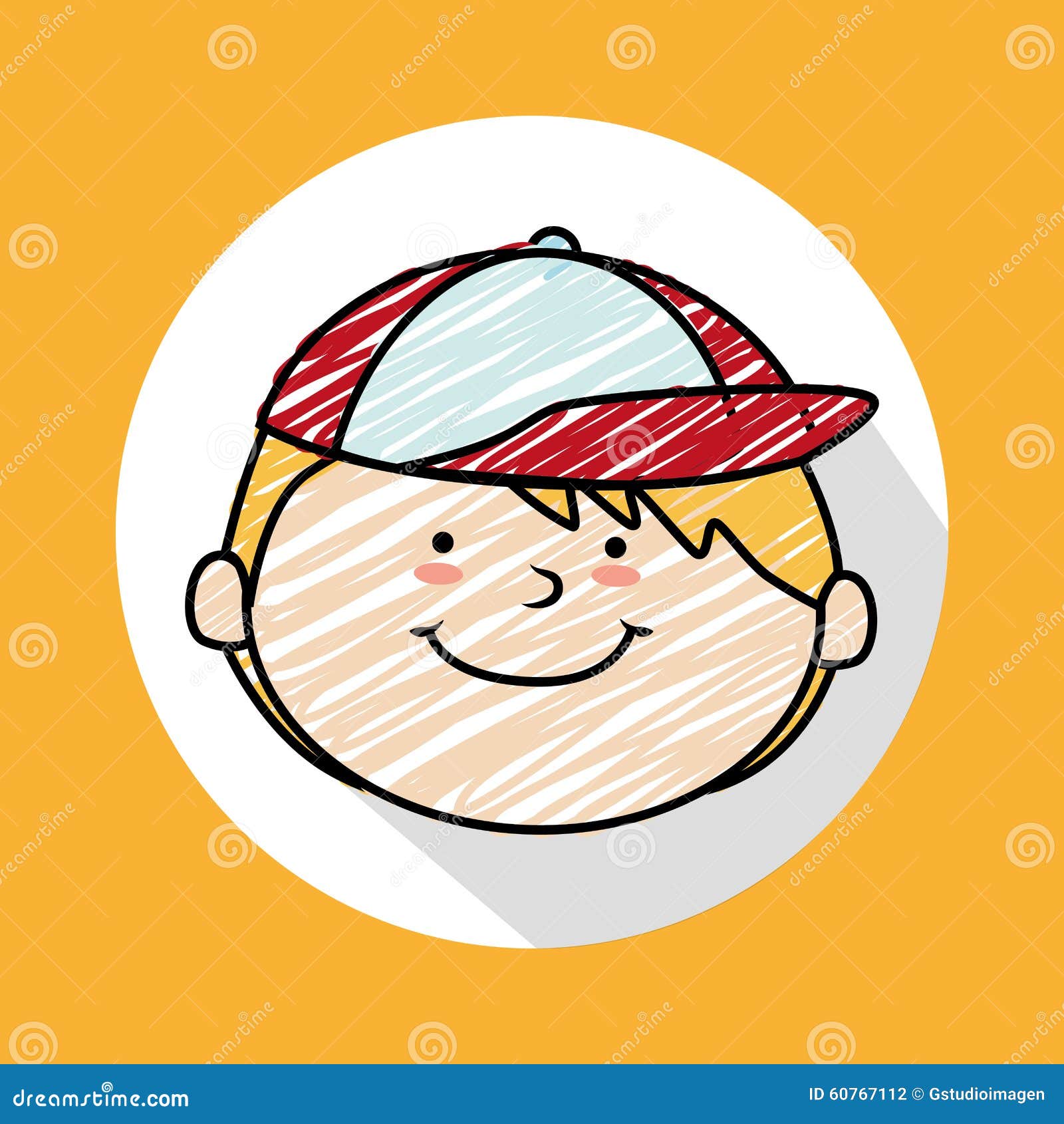 Child head stock vector. Illustration of isolated, happy - 60767112