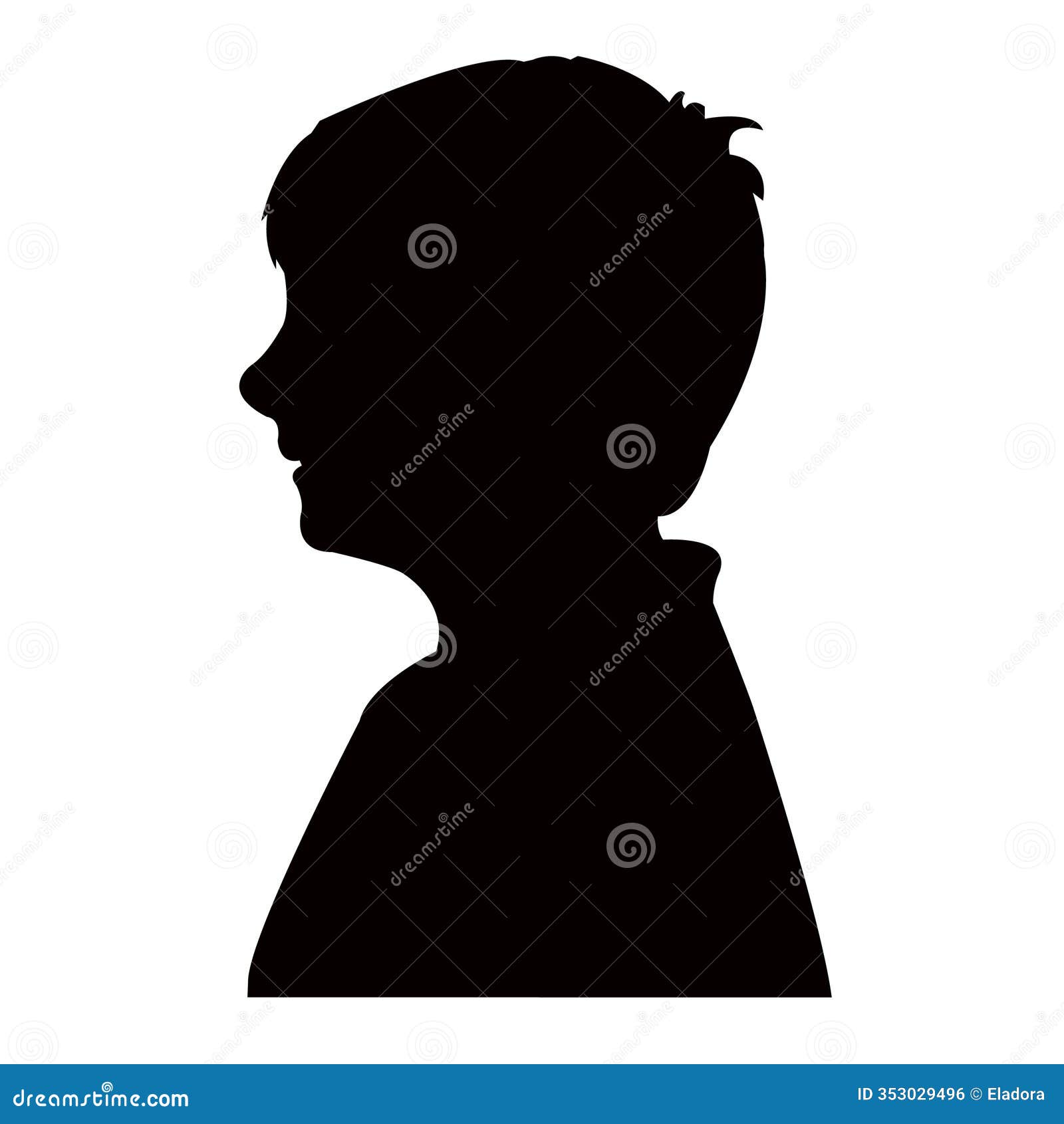 A Child Head Silhouette Vector Stock Illustration - Illustration of ...