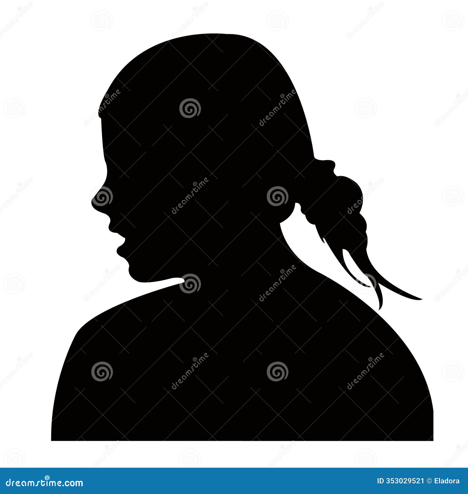 A Child Head Silhouette Vector Stock Illustration - Illustration of ...